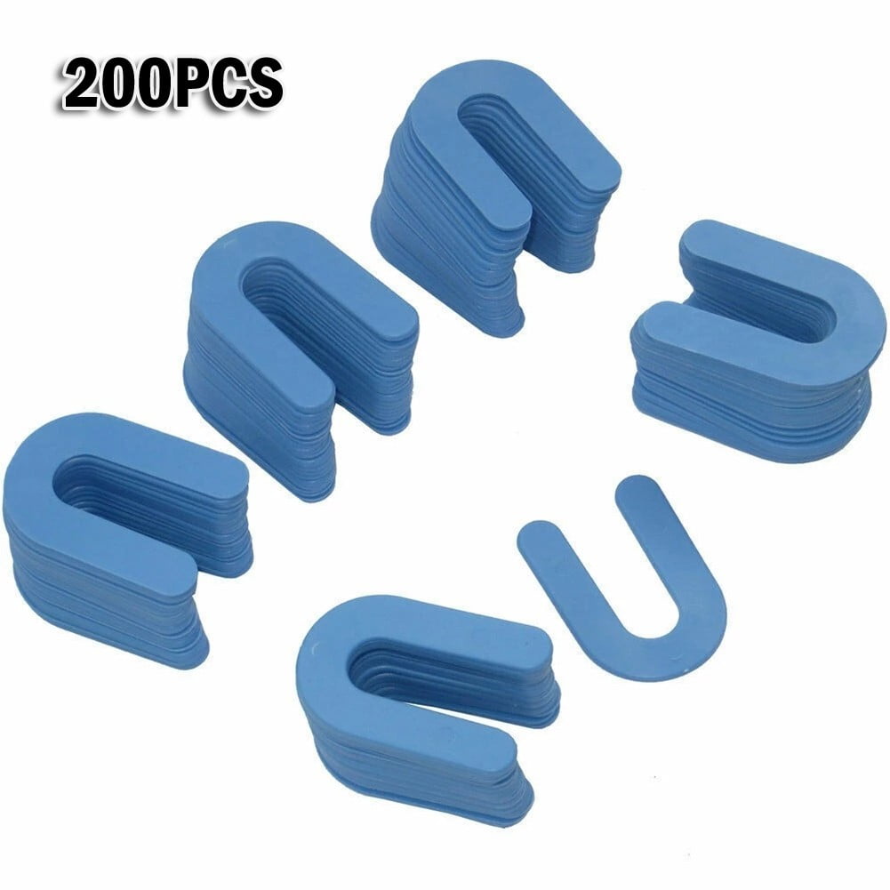 zhihehui 200pc Horseshoe Shims Tile Spacers 1.7mm Type U Blue PP Level ...
