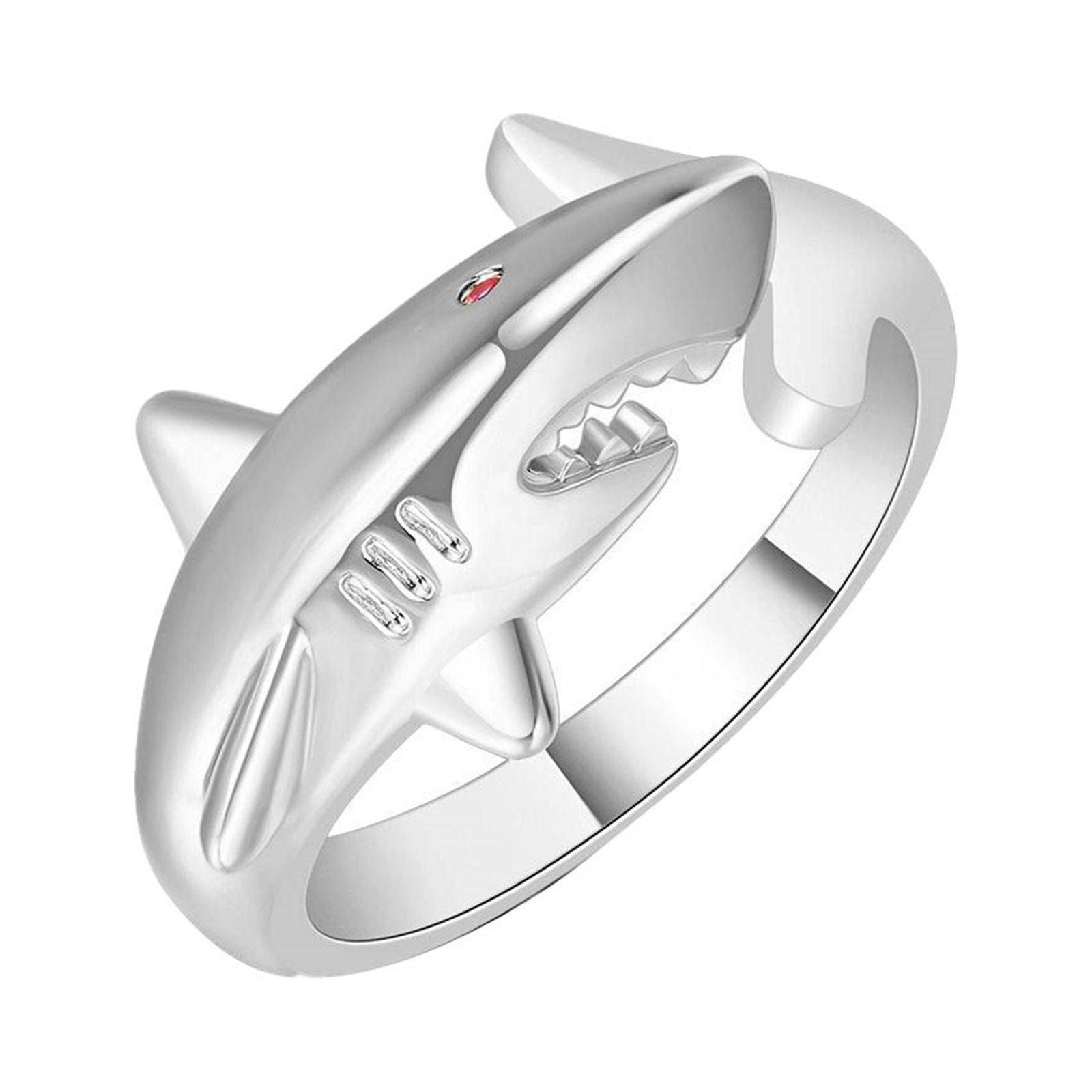 Personalized Creative Red Eye Fish Open Ring Gold Plated Animal Ring ...