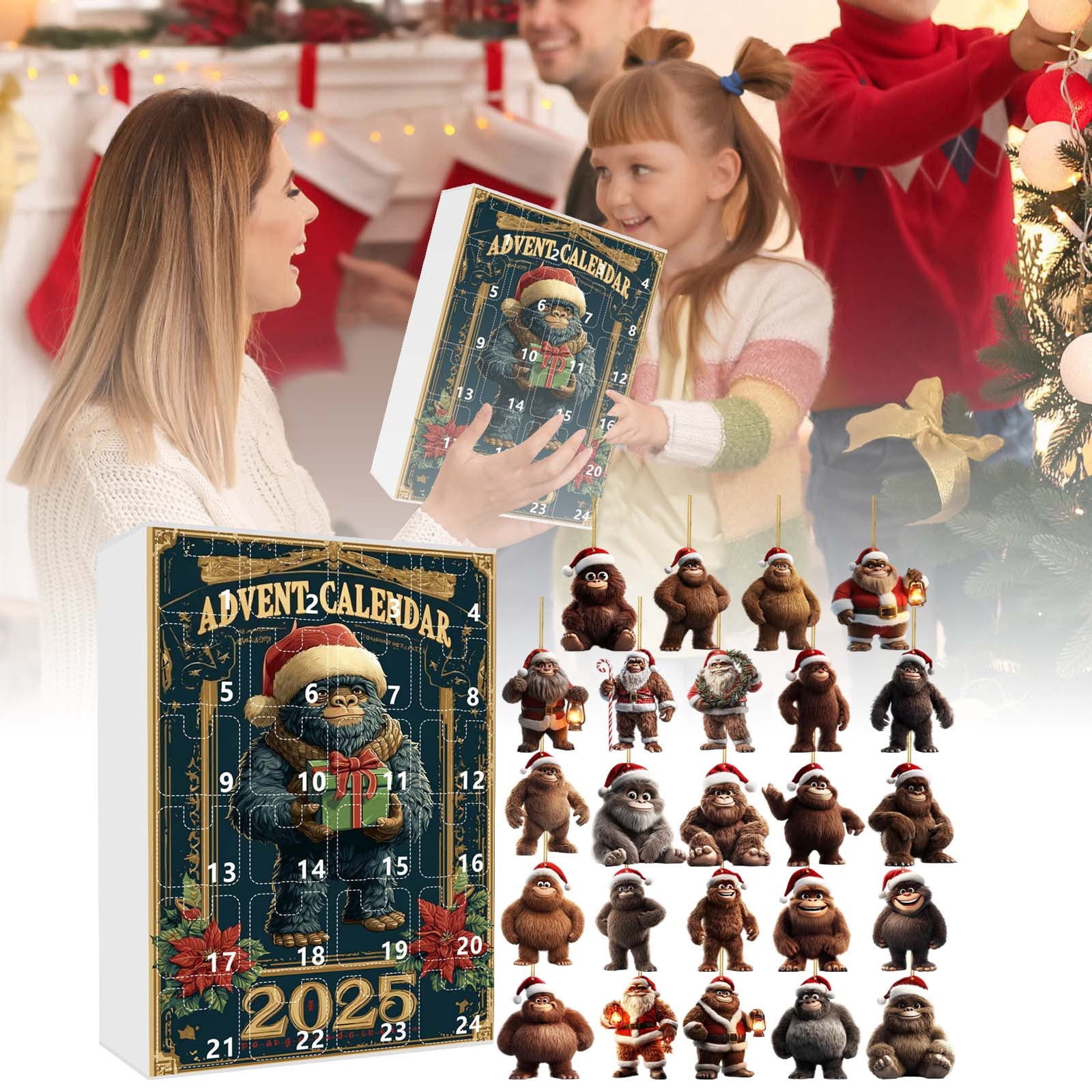 zhmrfg Christmas Countdown Calendar with 24 Surprise Gifts, Acrylic ...