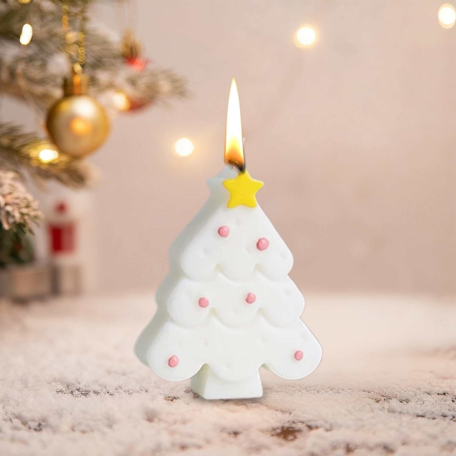 zhmrfg Christmas Tree Candle Gift Set, Cute Mini Holiday Candle Decor ...