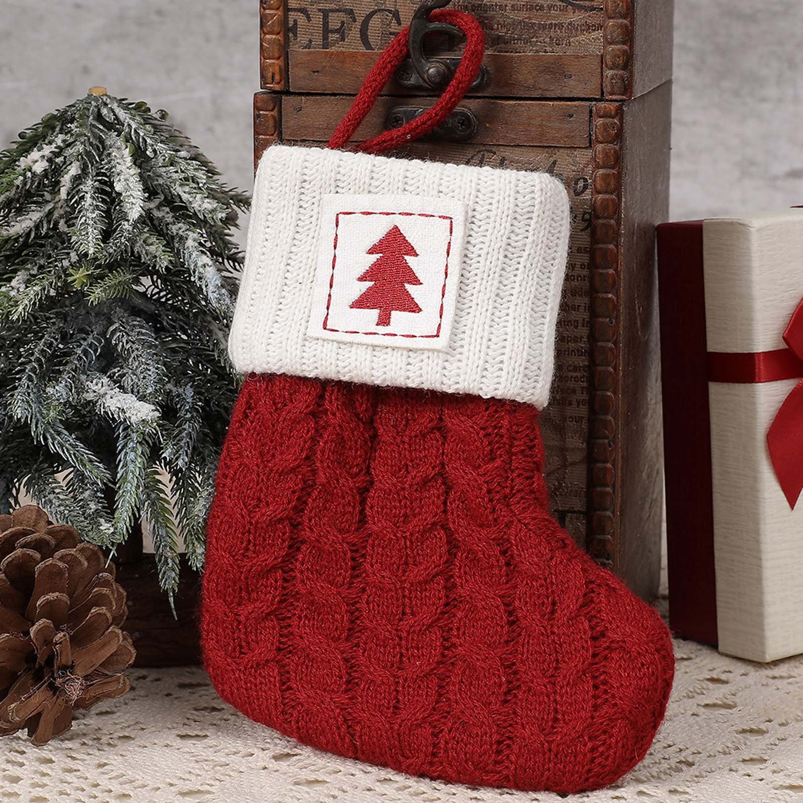 zhmrfg Initial Alphabet Christmas Stockings, Personalized Red Knit Xmas ...