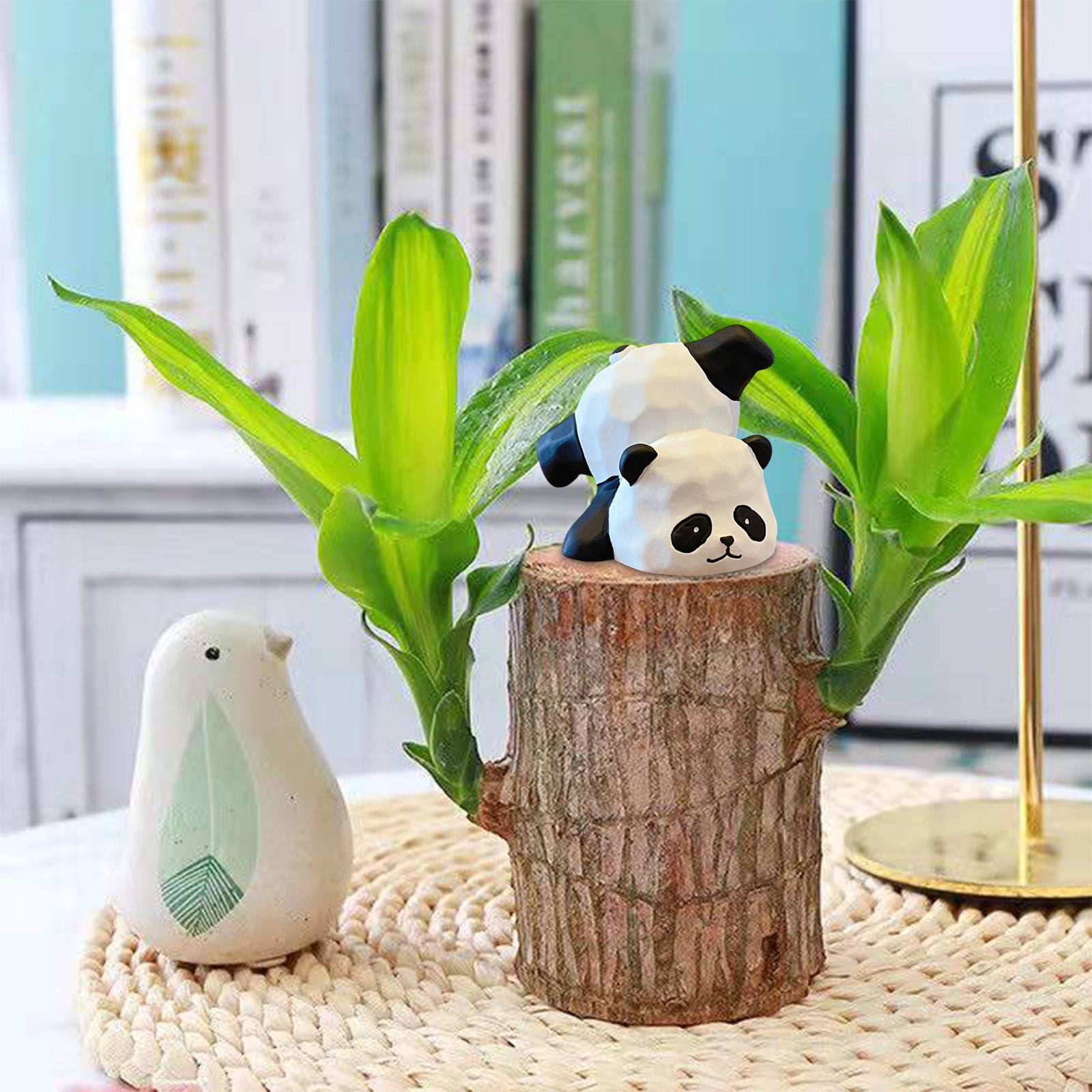 zhmrfg Resin Pandas Ornament for Desktop, Brazilians Wood Accessories ...