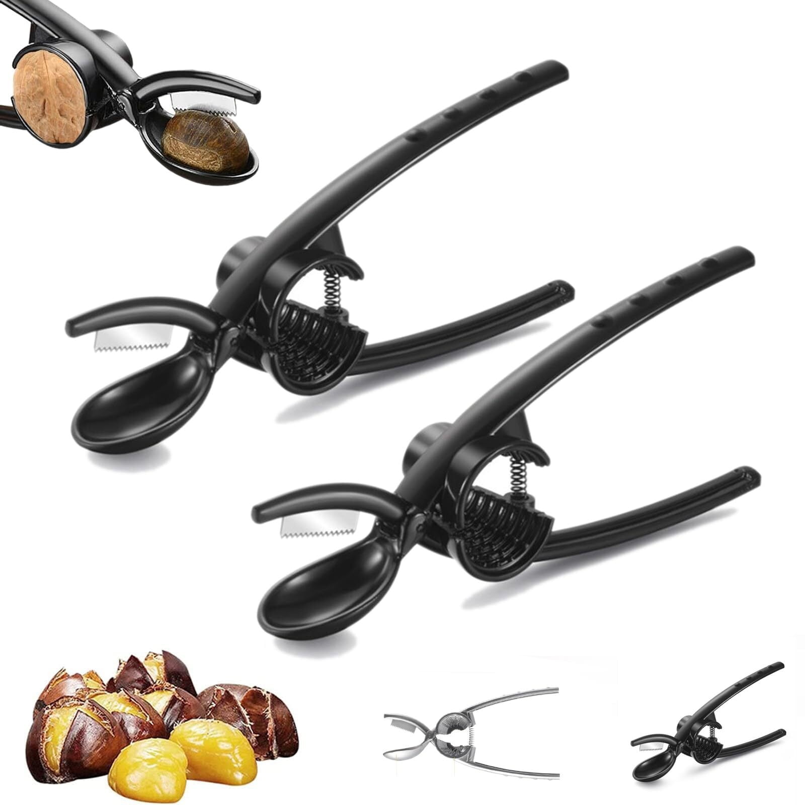 zhojing 2-in-1 Nut Cracker Walnut, Pecan Cracker Tool, Chestnut Cutter ...