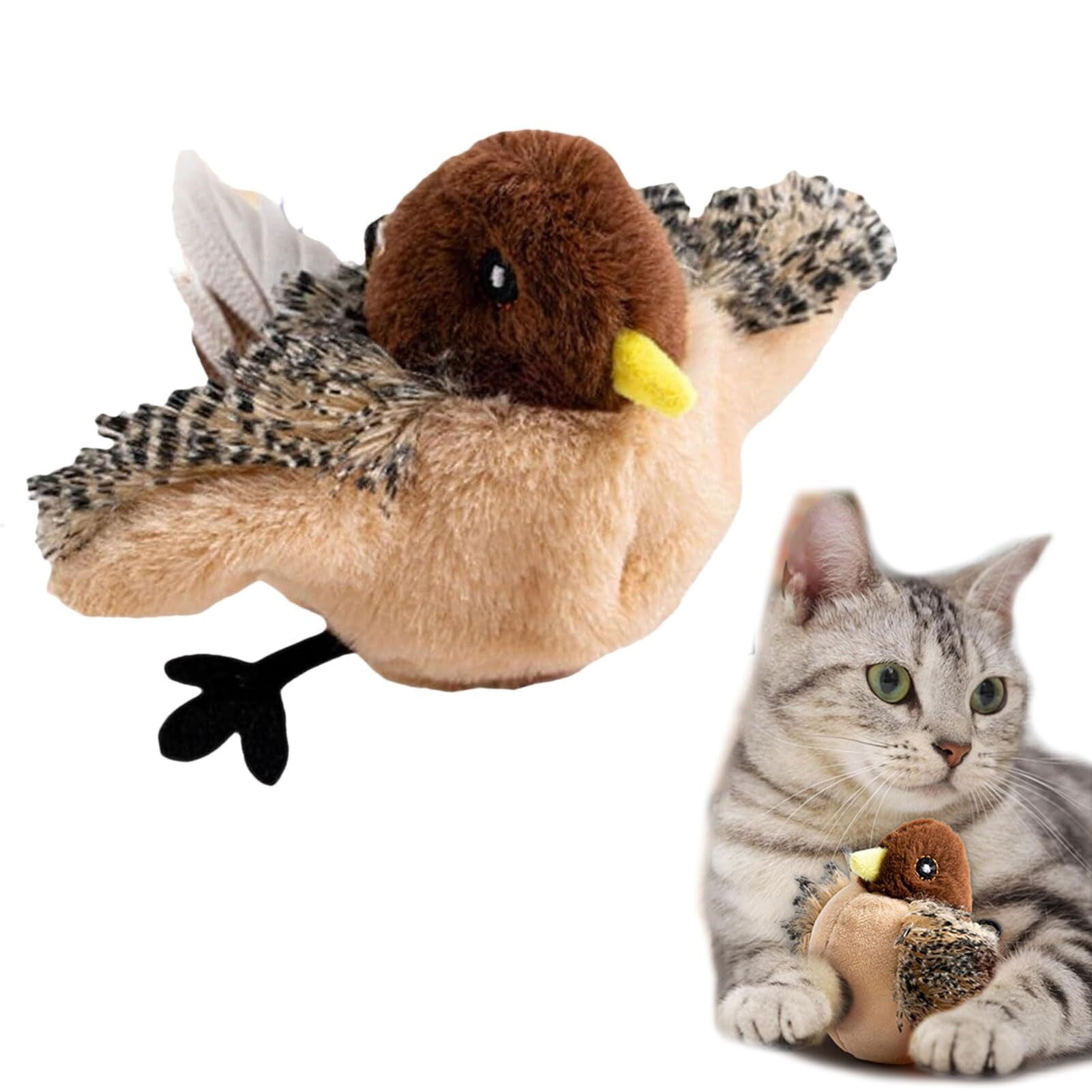 zhojing Petsboro Feather Flyer, Flapping Bird Cat Toy Flying, Upgraded Simulated Chirping Bird ...
