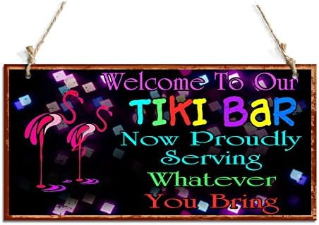 zhongfei Tiki Bar Welcome Sign Welcome to Our Tiki Bar Decorative ...