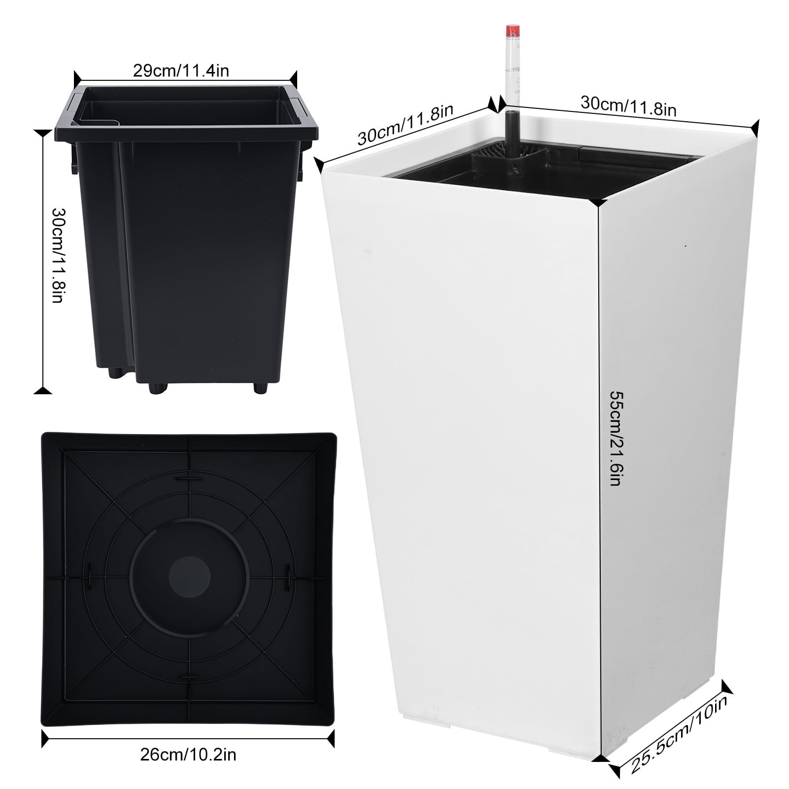 ziertyon 1/2Pcs Tall Planters, Resin Flower Pot for Outdoor Indoor ...