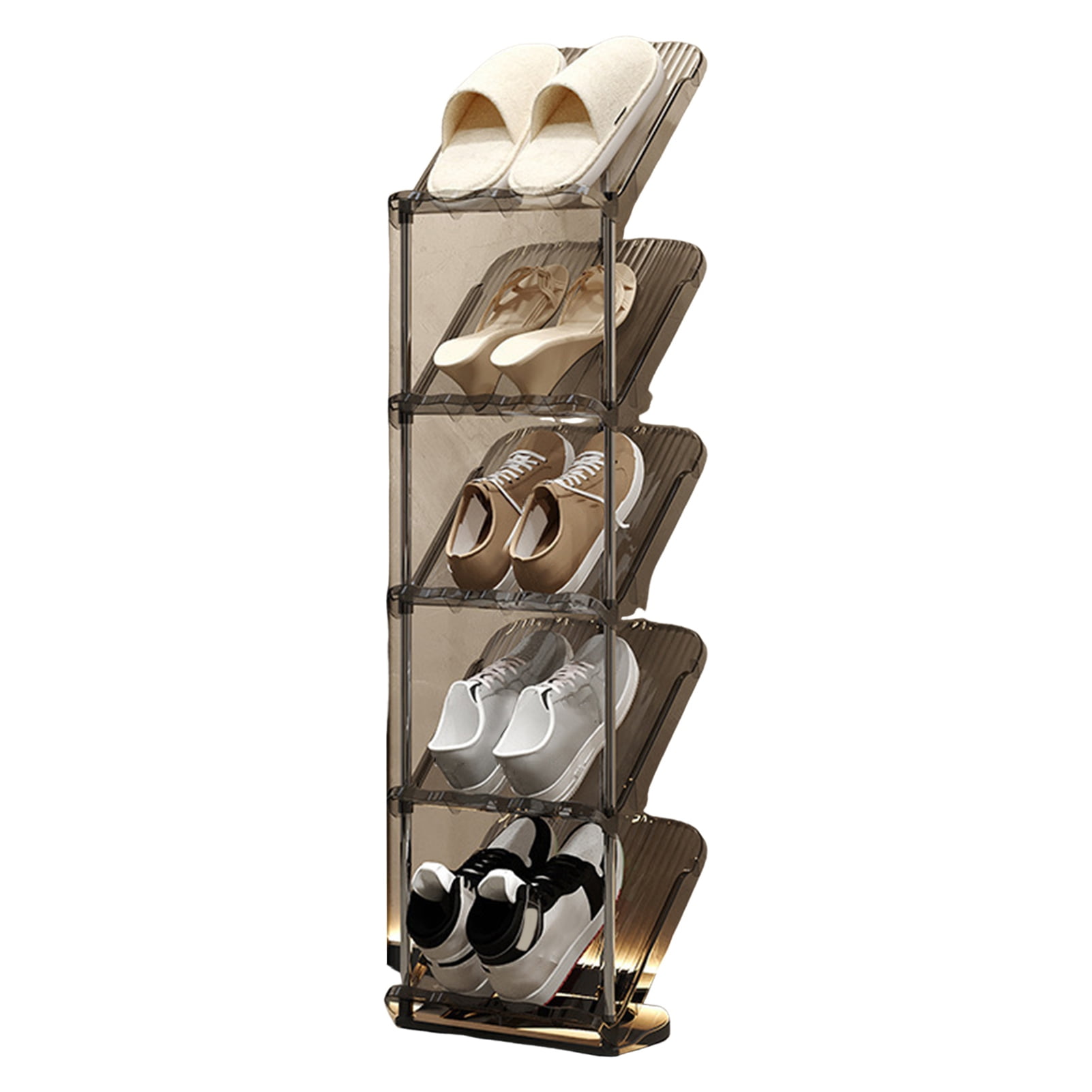 ziertyon 1 Set Shoe Rack 2/3/4/5 Tiers 45 Degree Sloping Entryway Shoe ...