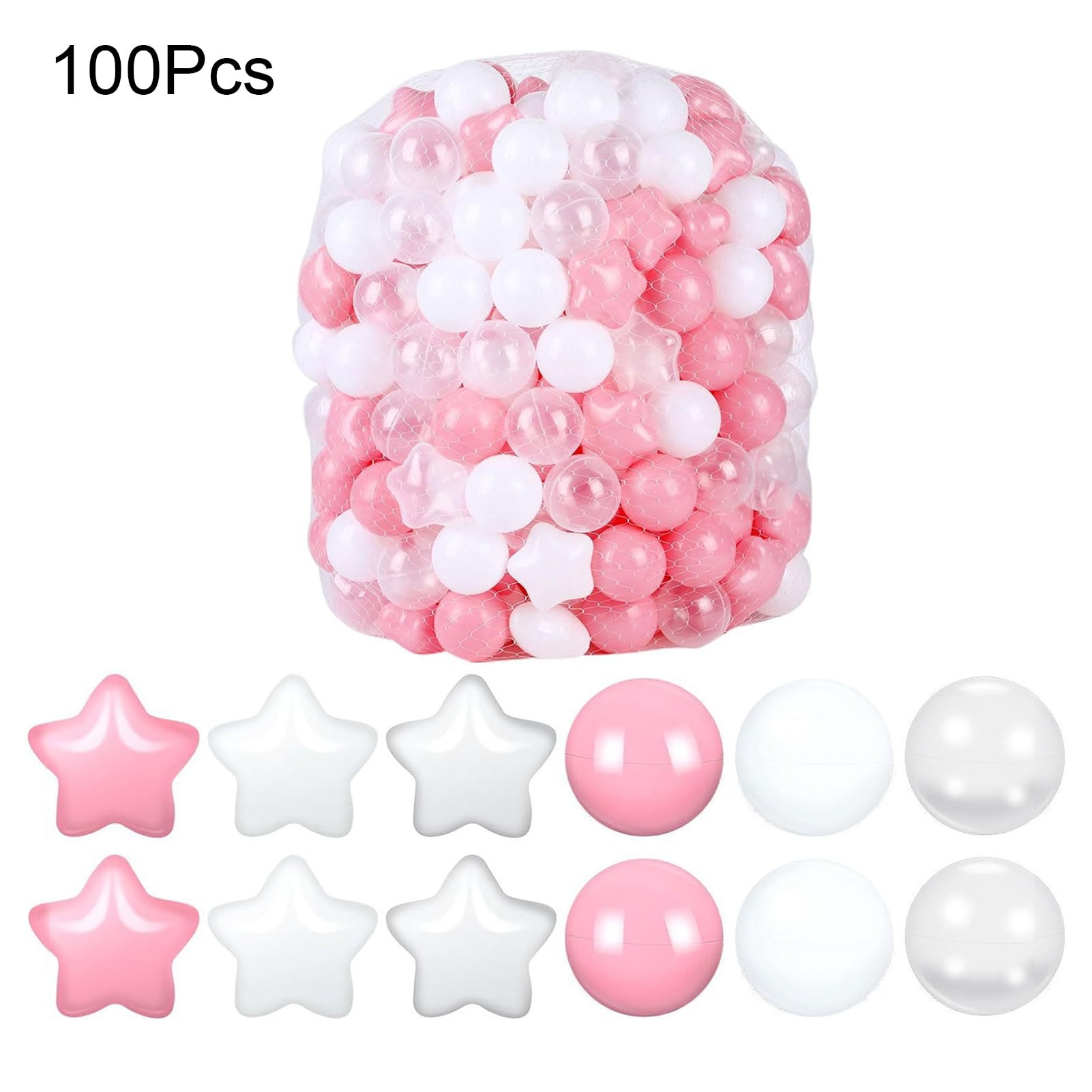 ziertyon 100Pcs Ocean Ball Pit Balls Safe Star Balls for Playrooms ...