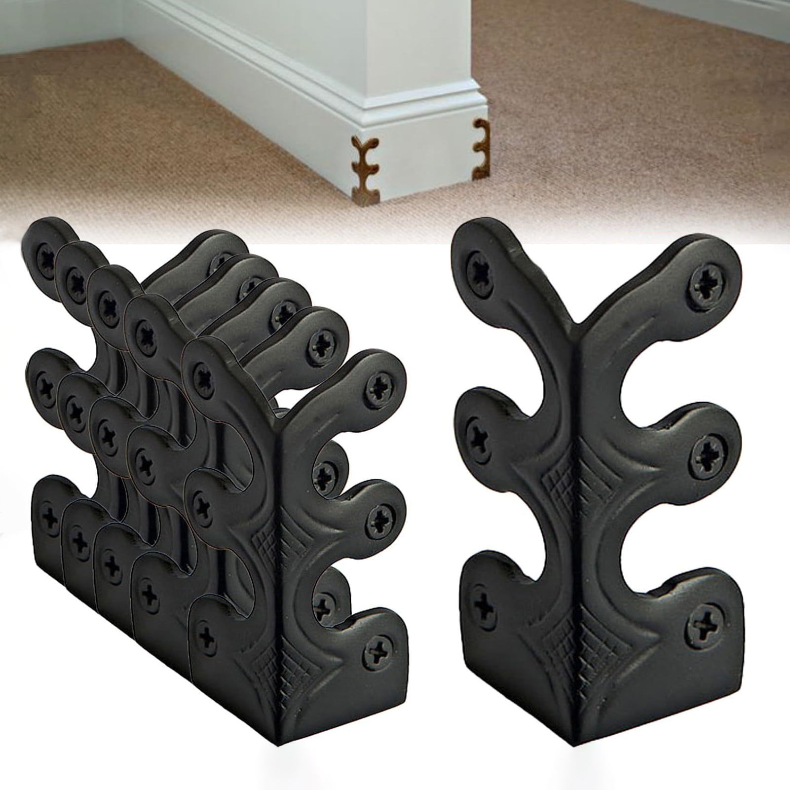 ziertyon 12Pcs Baseboard Corner Protectors Universal Easy Installation ...