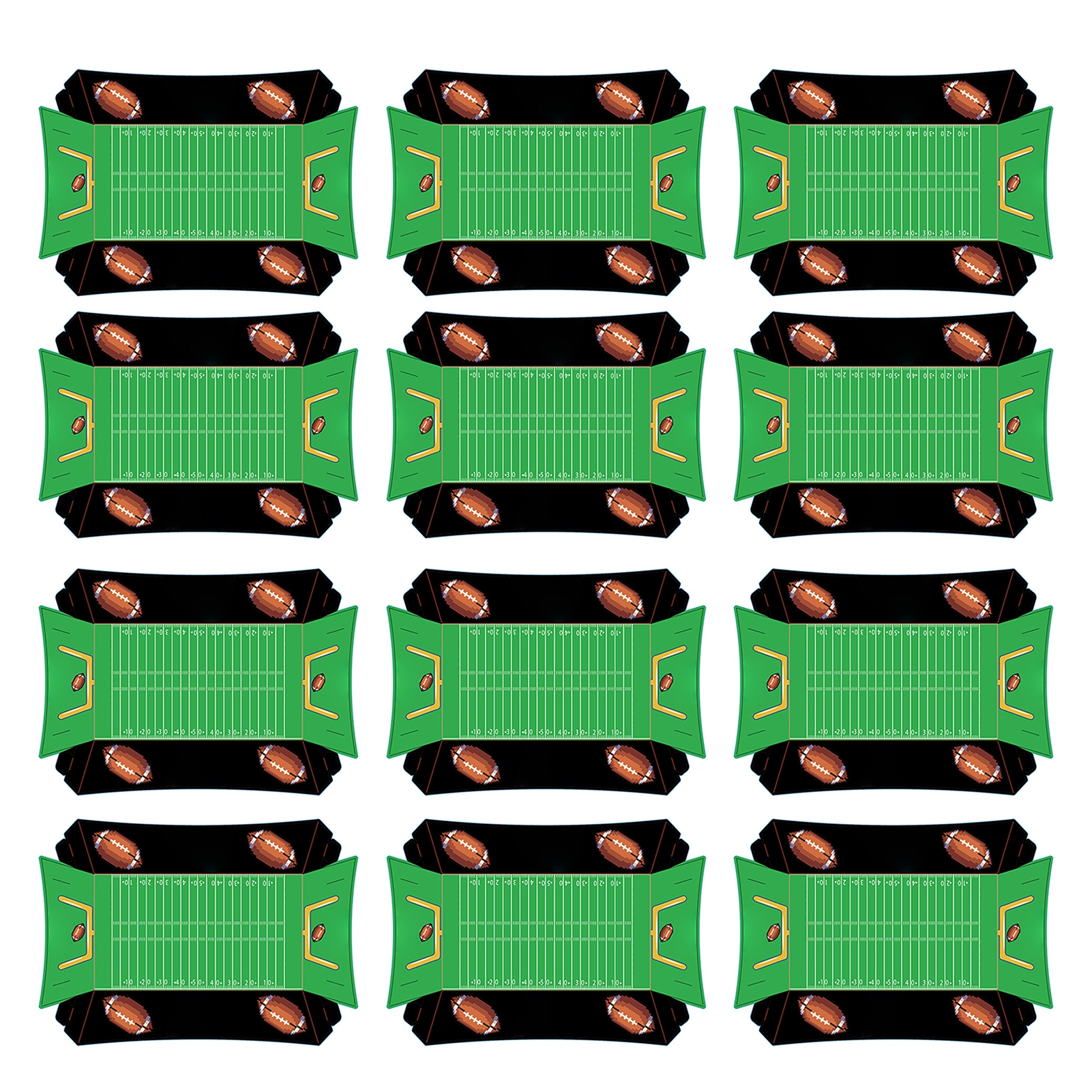 ziertyon 12Pcs Football Party Supplies Snack Tray Paper Disposable ...