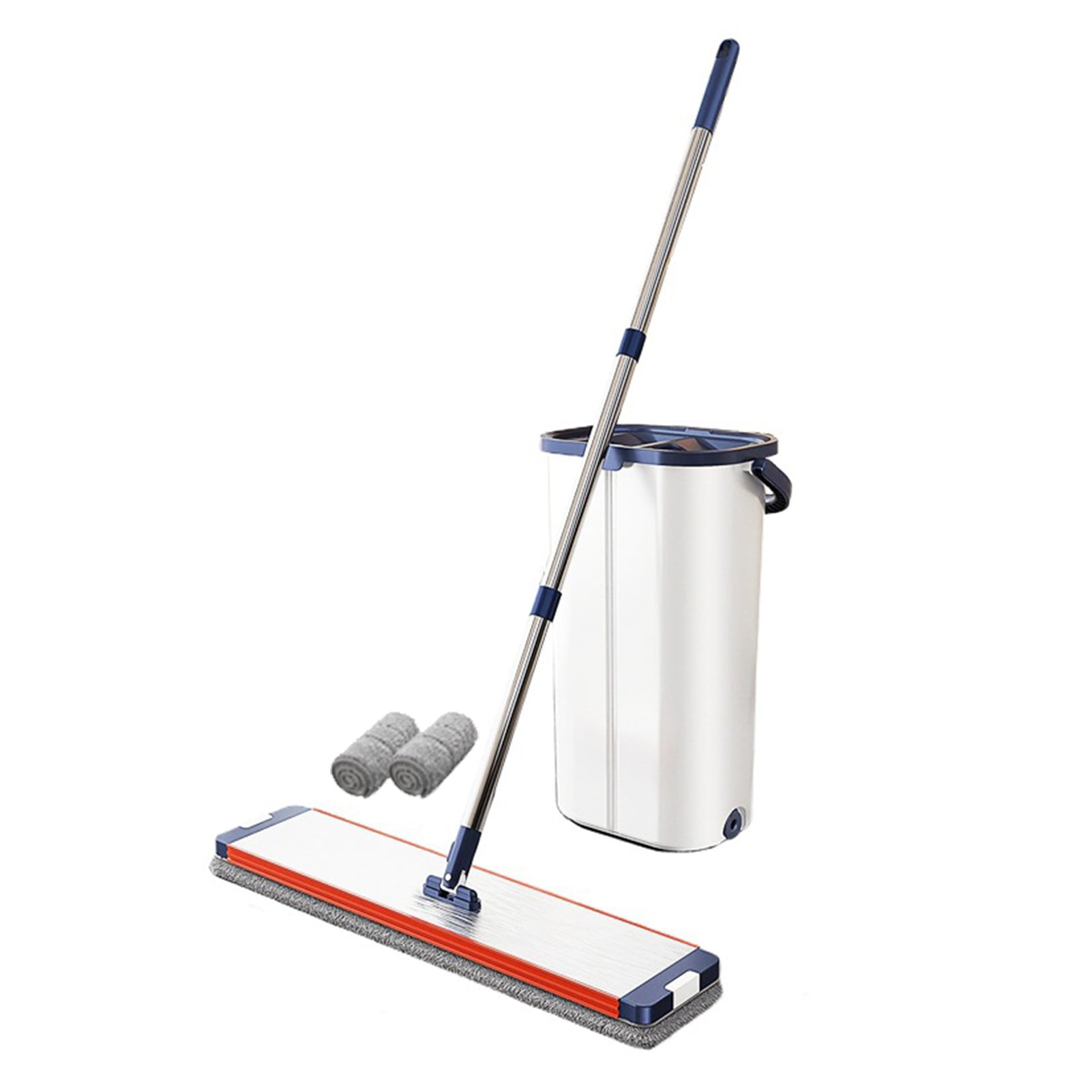 ziertyon 2/4/6Pcs Lazy Mop - Microfiber Flat Mop Bucket System, 360 ...