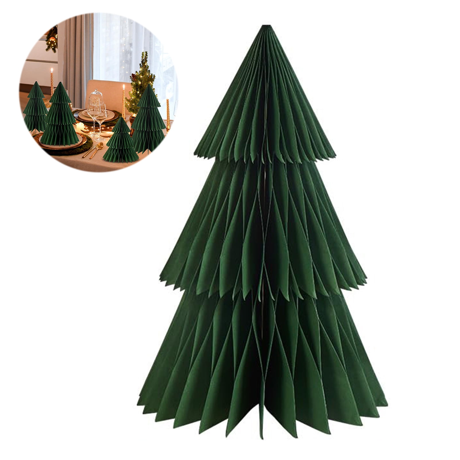 ziertyon 3D Paper Christmas Tree Reusable Tabletop Decor Honeycomb Tree ...