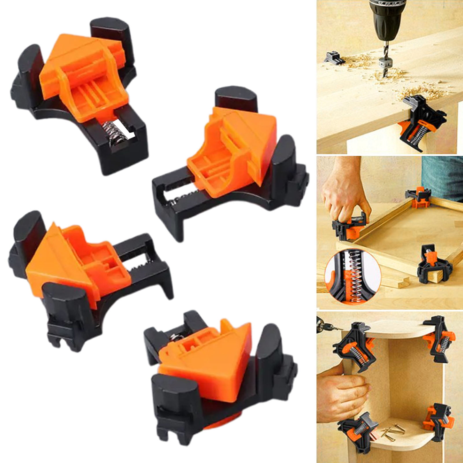 ziertyon 4Pcs 90 Degree Angle Clamps Woodworking Corner Clip Adjustable ...