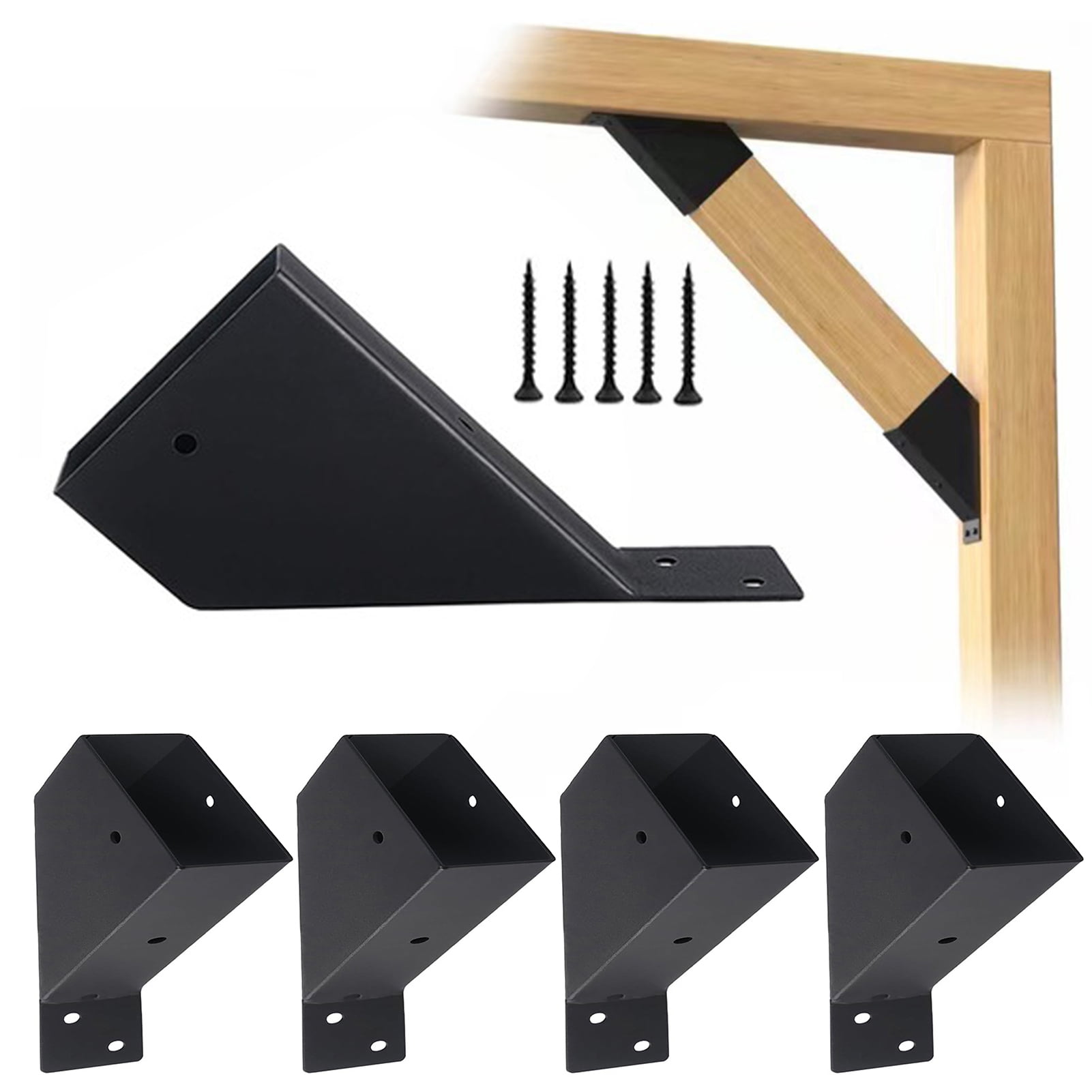 ziertyon 4Pcs Gazebo Bracket 45-Degree Angle Brackets with Drainage ...