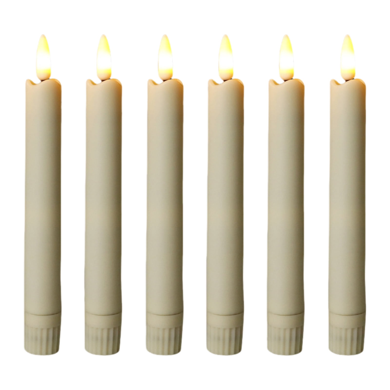 ziertyon 6 Pcs LED Taper Candles Flameless Electric Fake Candles ...