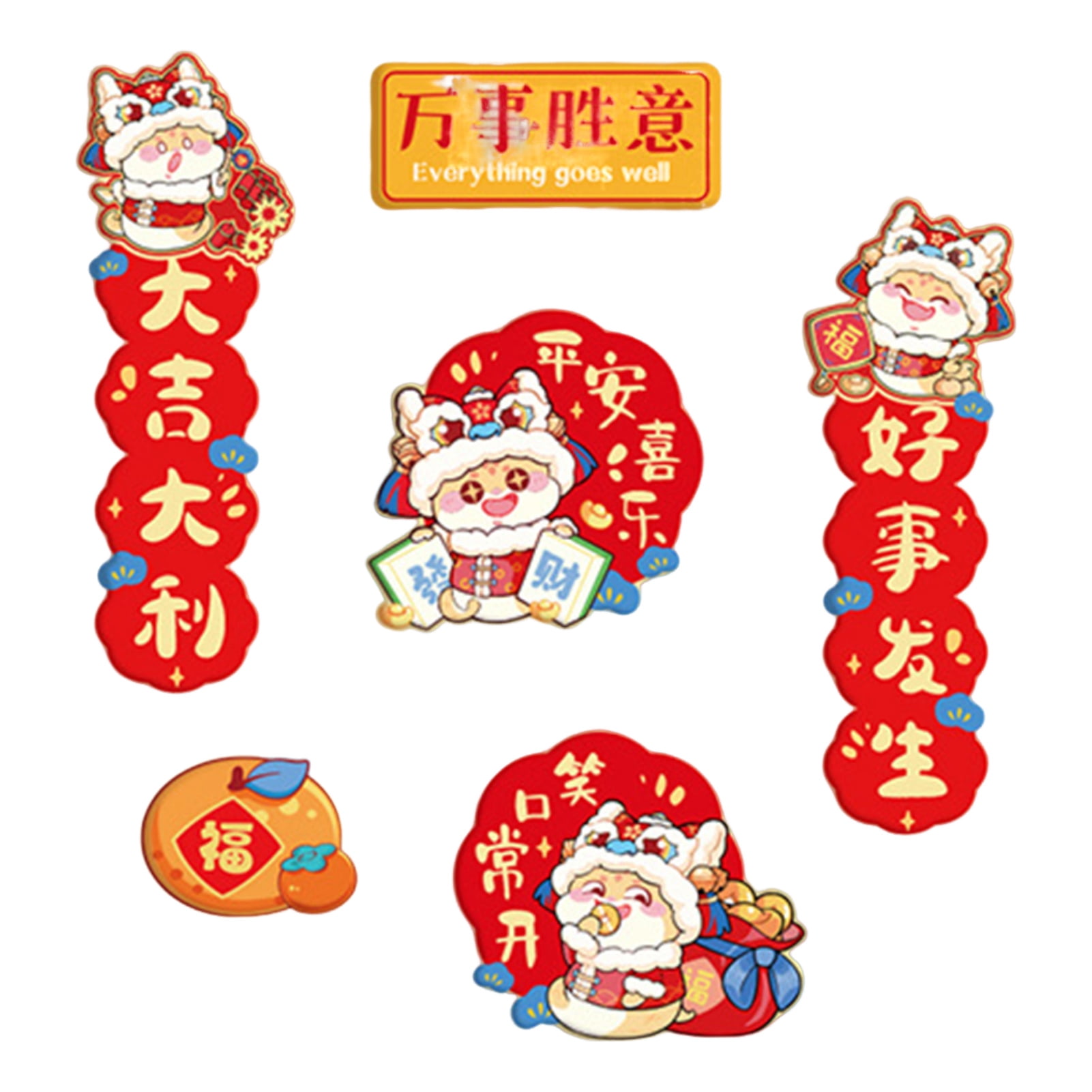ziertyon 6 Pcs Refrigerator Magnet Chinese New Year Decorations Good ...