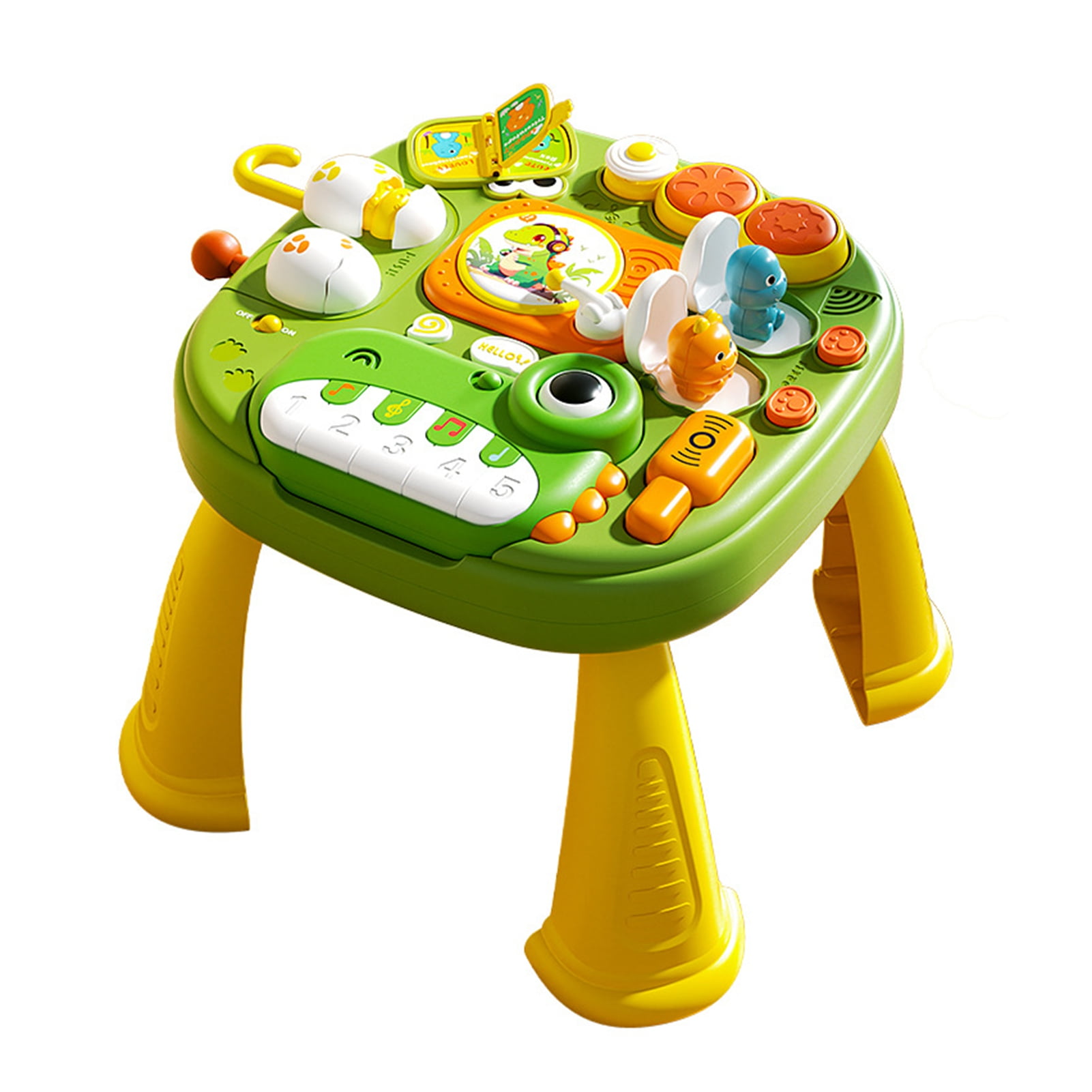 ziertyon Baby Activity Table Toy Cartoon Dinosaur Learning Table Musical Toy Educational Babies ...