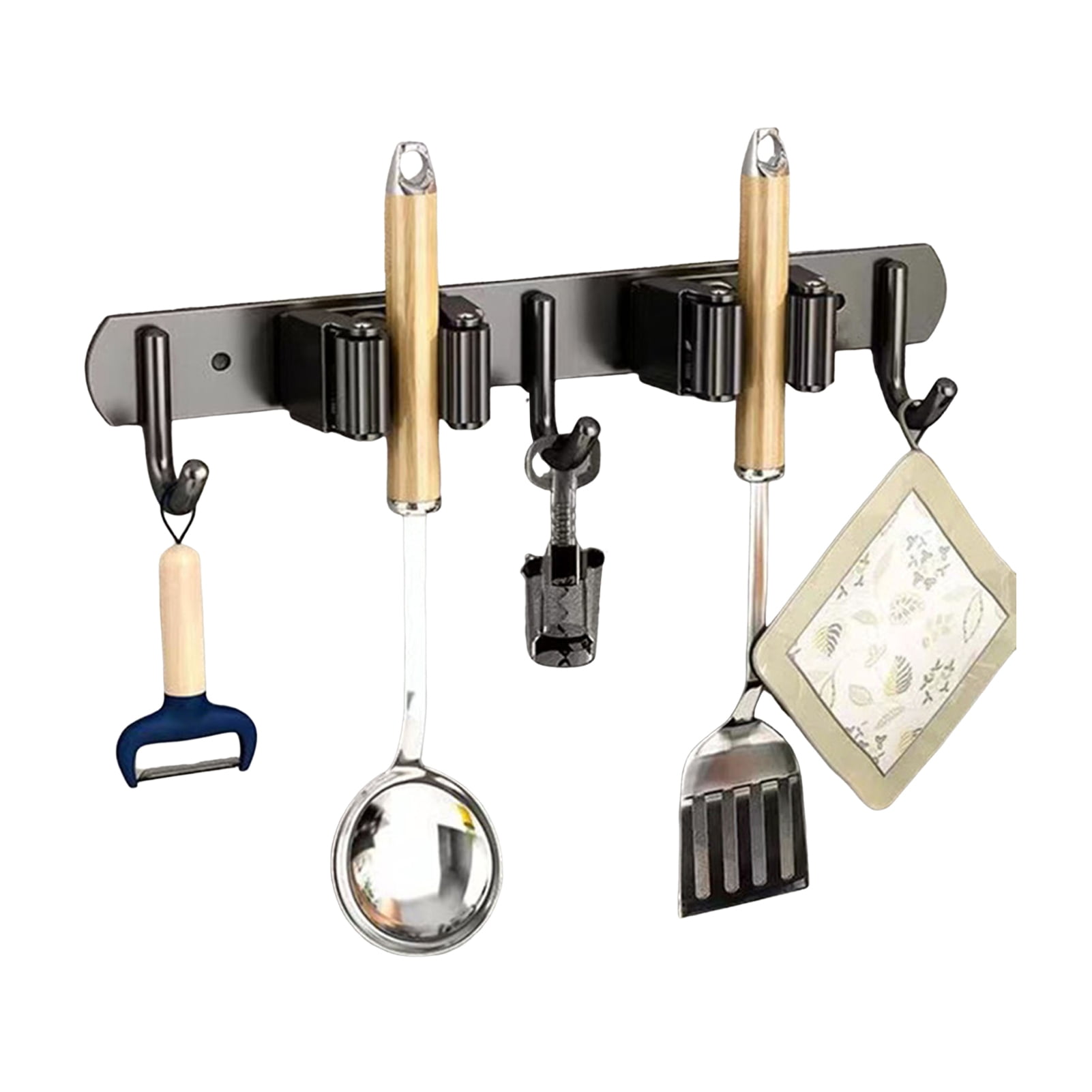 ziertyon Broom Holder Wall Mount Mop Hanger with Hook Simple ...