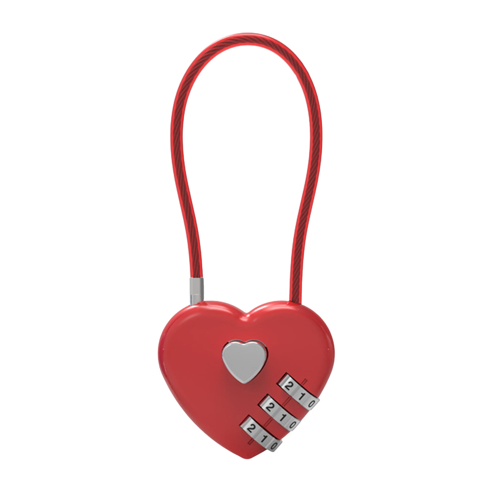 ziertyon Combination Lock 3 Digit Padlock Heart Shape Compact Design ...