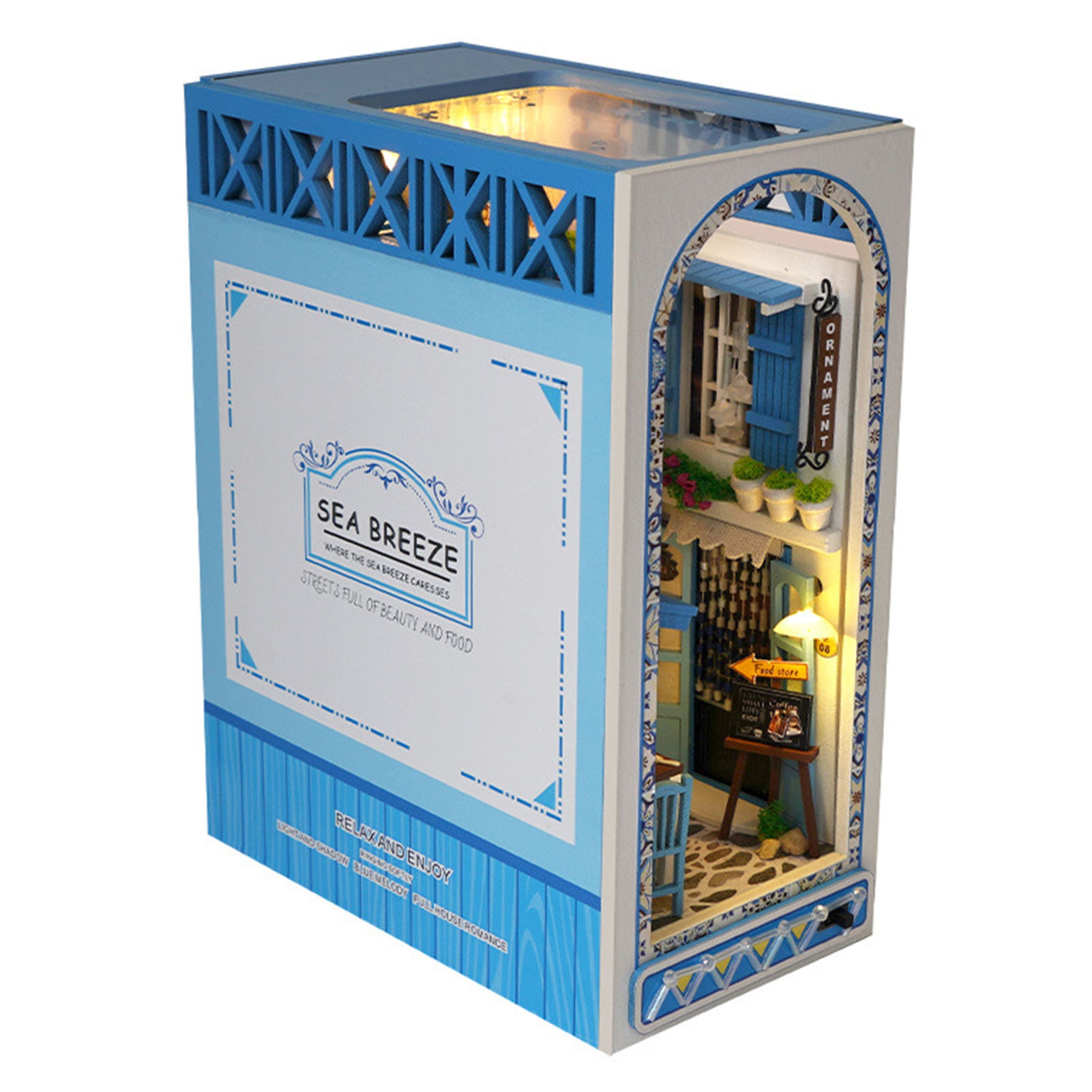 ziertyon DIY Mini House Kit Wooden Cottage Toy with Furniture Bookend ...