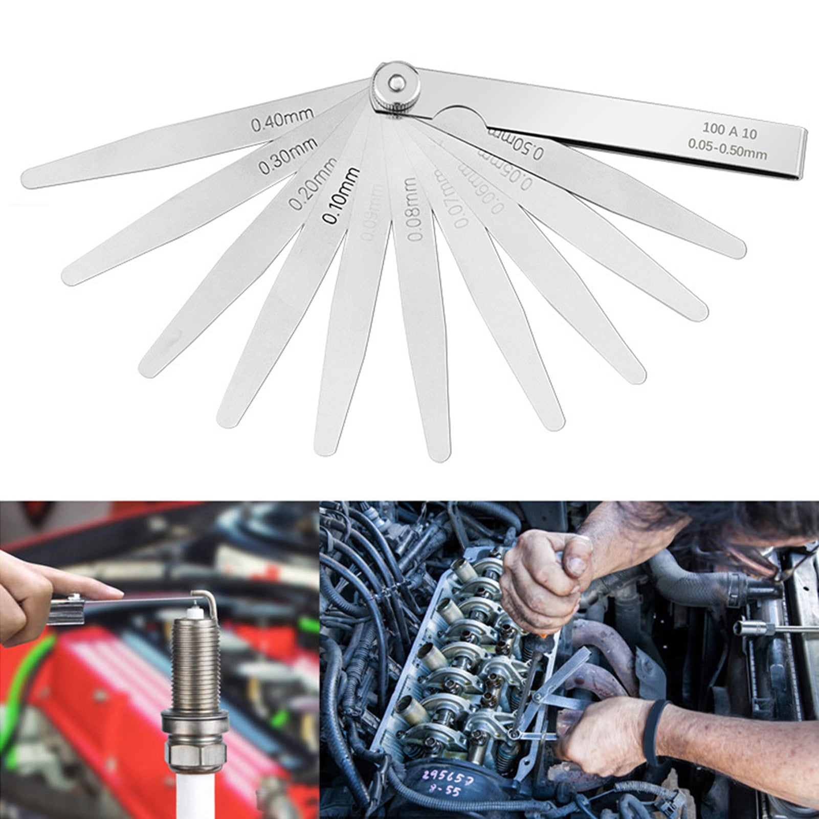 ziertyon Feeler Gauge Set Foldable Design Easy Identification Multi ...