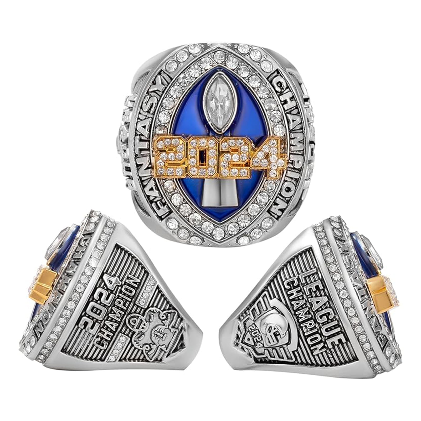 ziertyon Football Championship Ring Double-plated Surface Cubic ...