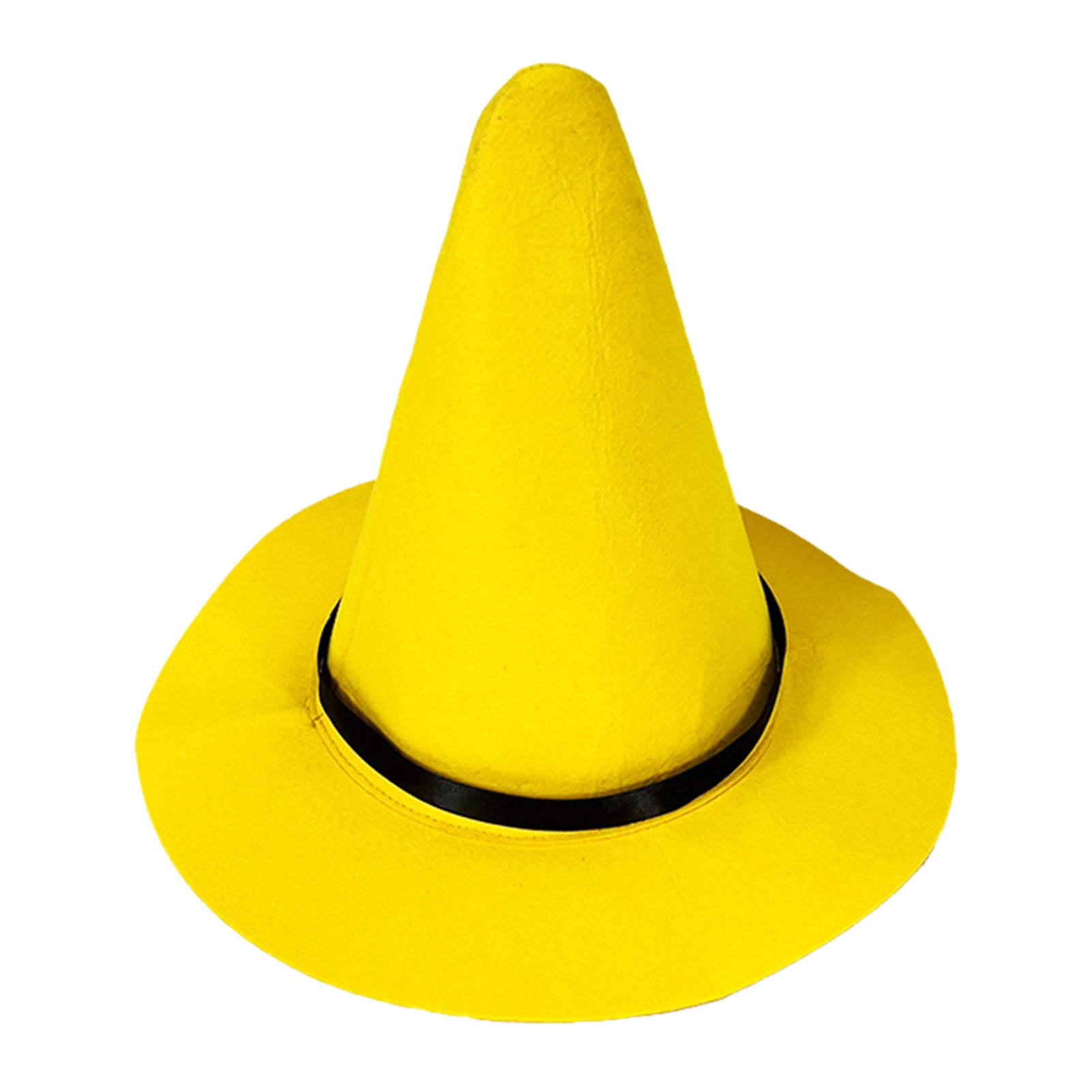 ziertyon Halloween Witch Hat - Pointy Yellow Felt Wizard Hat, Large ...