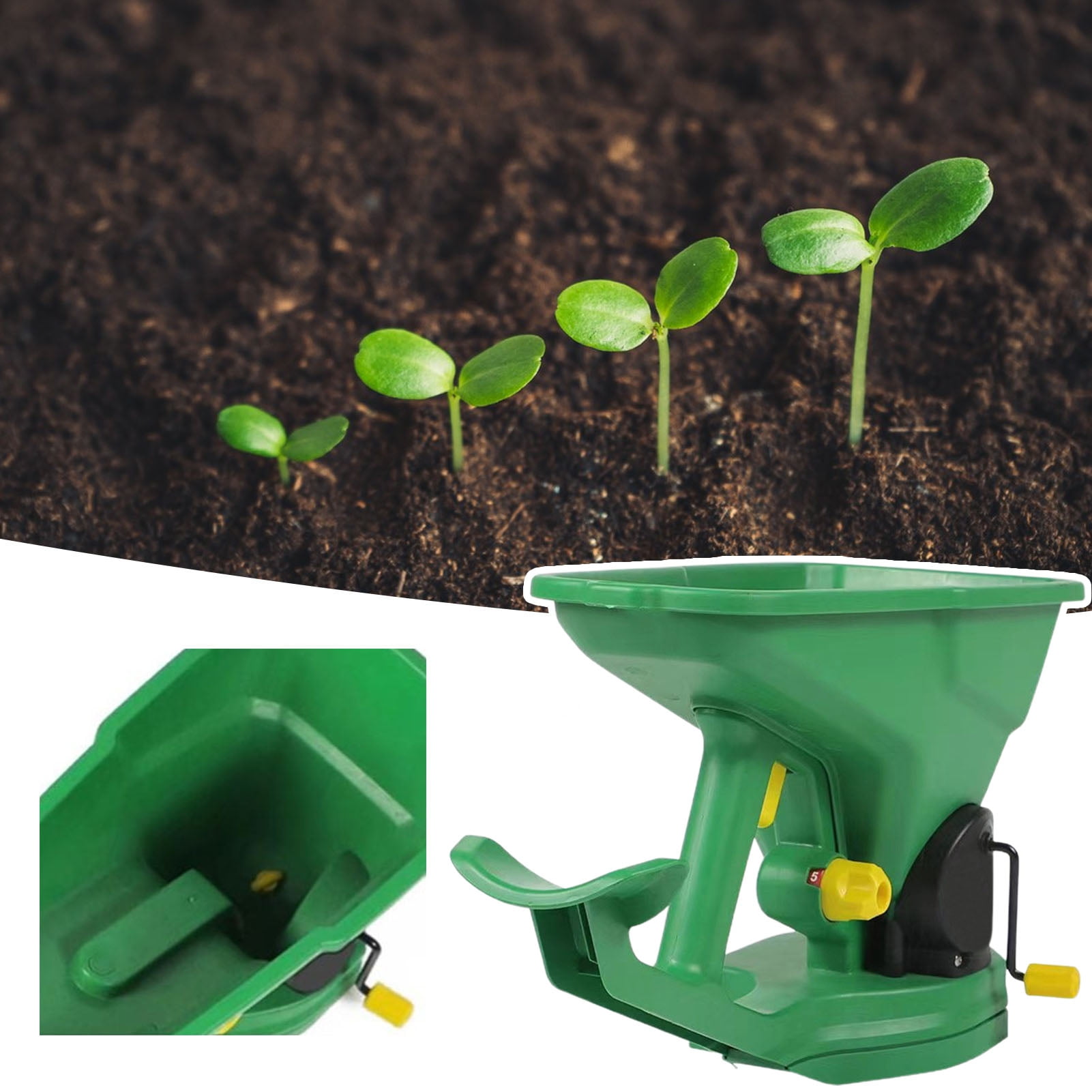 ziertyon Handheld Planter 1.5L 5 Gear Portable Gardening Spreader Easy to Use Energy-saving ...