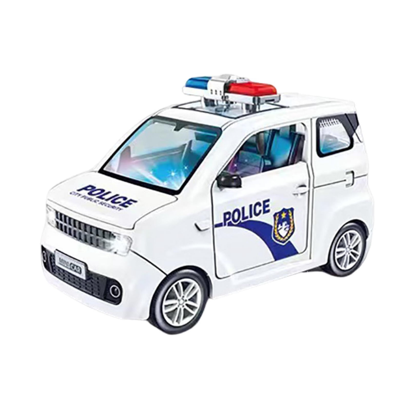 ziertyon Kids Inertia Drive Car Toy with LED Light Music Openable Doors ...