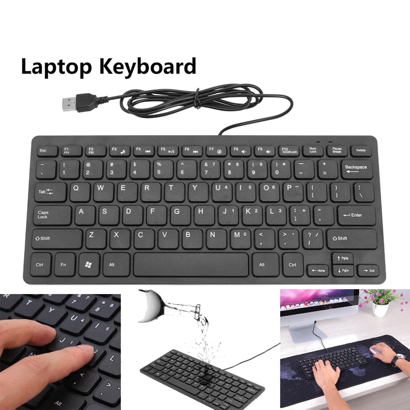 ziertyon Laptop Gaming Keyboard Water-Resistant Noise-Free Universal ...