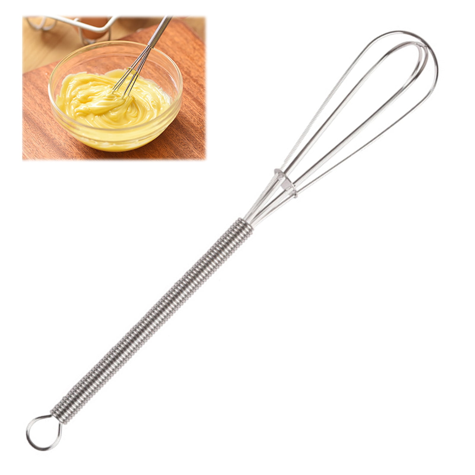 ziertyon Mini Whisk Egg Beater, Stainless Steel Wire Whisk, Spring ...