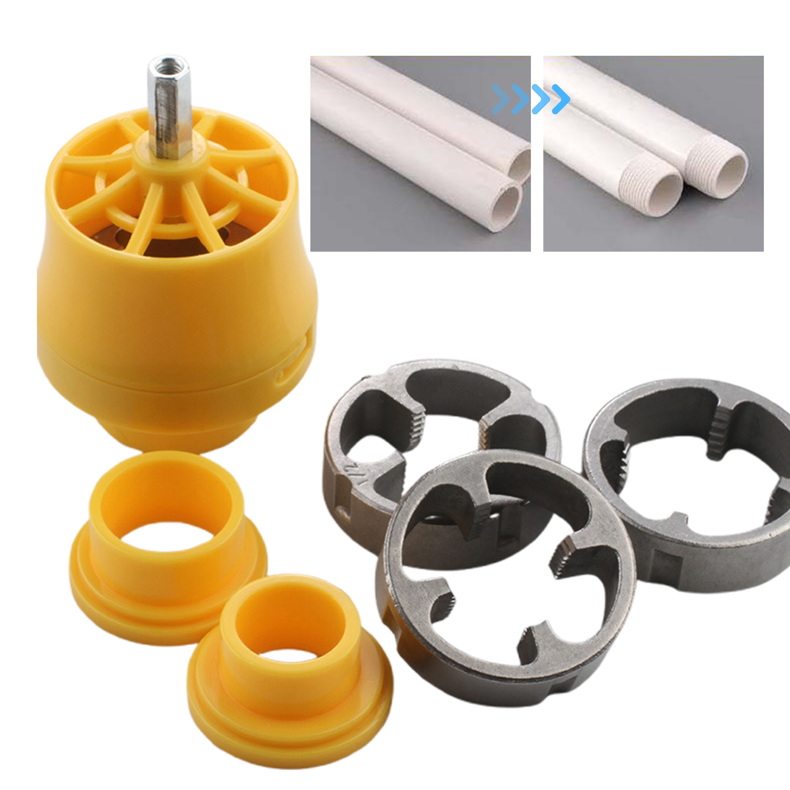 ziertyon PVC Thread Maker Tools Pipe Round Die Set High Strength Simple ...