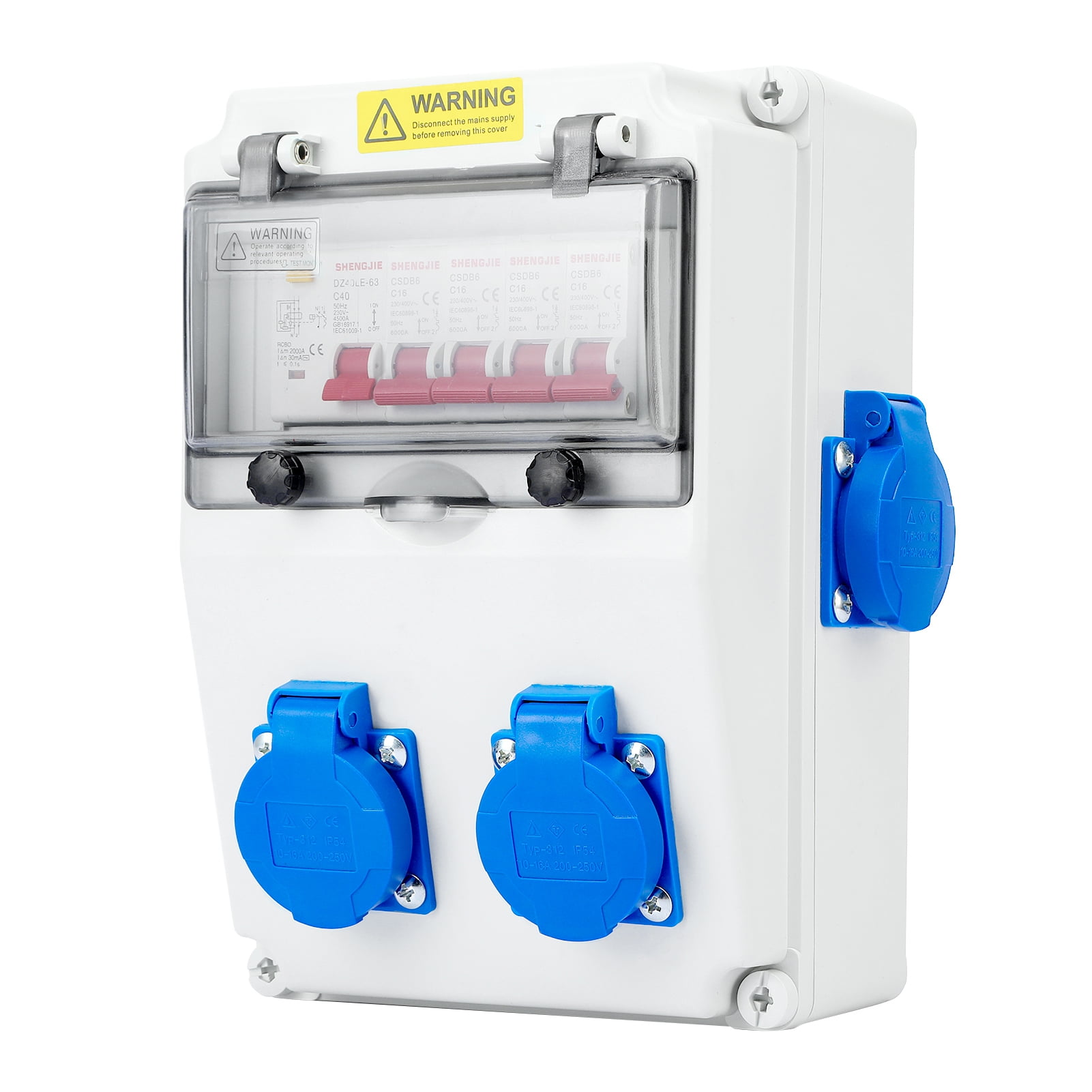 ziertyon Power Distribution Box Transparent Cover IP65 Waterproof 230 ...