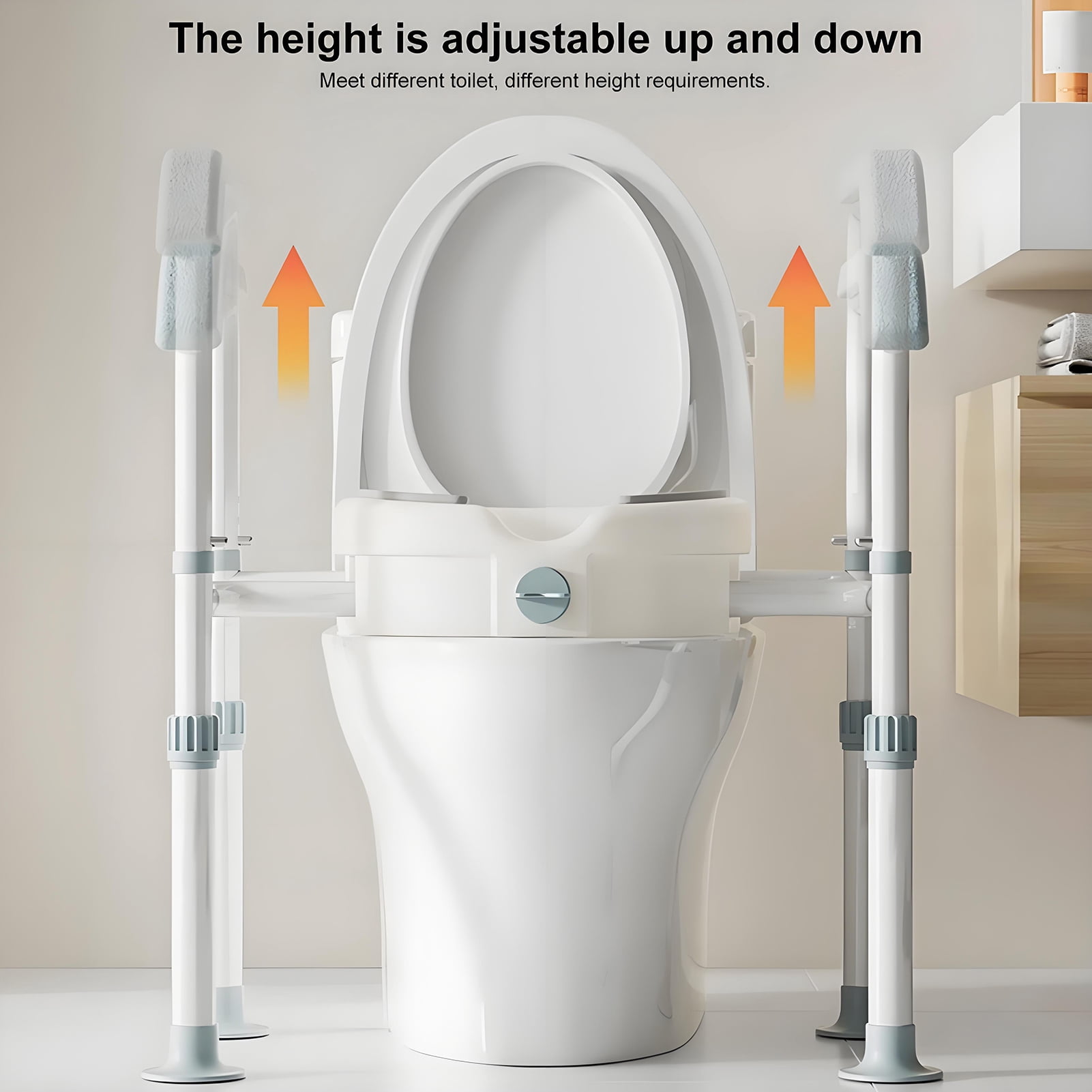 ziertyon Raised Toilet Seat for Elderly, Toilet Seat Risers for Seniors ...