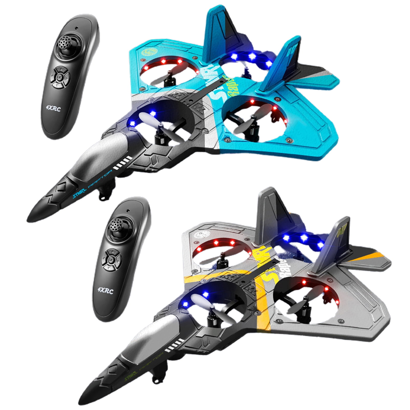 ziertyon Remote Control Airplane Toy 360° Stunt Spin Sensing LED Light ...