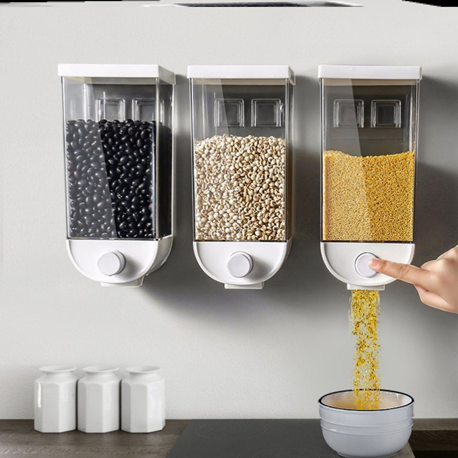 ziertyon Sealed Jar Cereal Airtight Storage Container Wall-Mounted ...