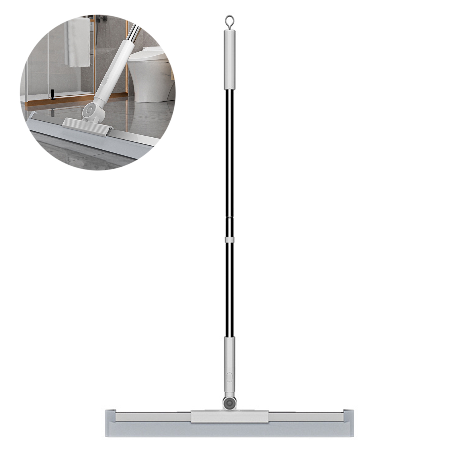 ziertyon Silicone Floor Scraper - Stainless Steel Retractable Handle ...