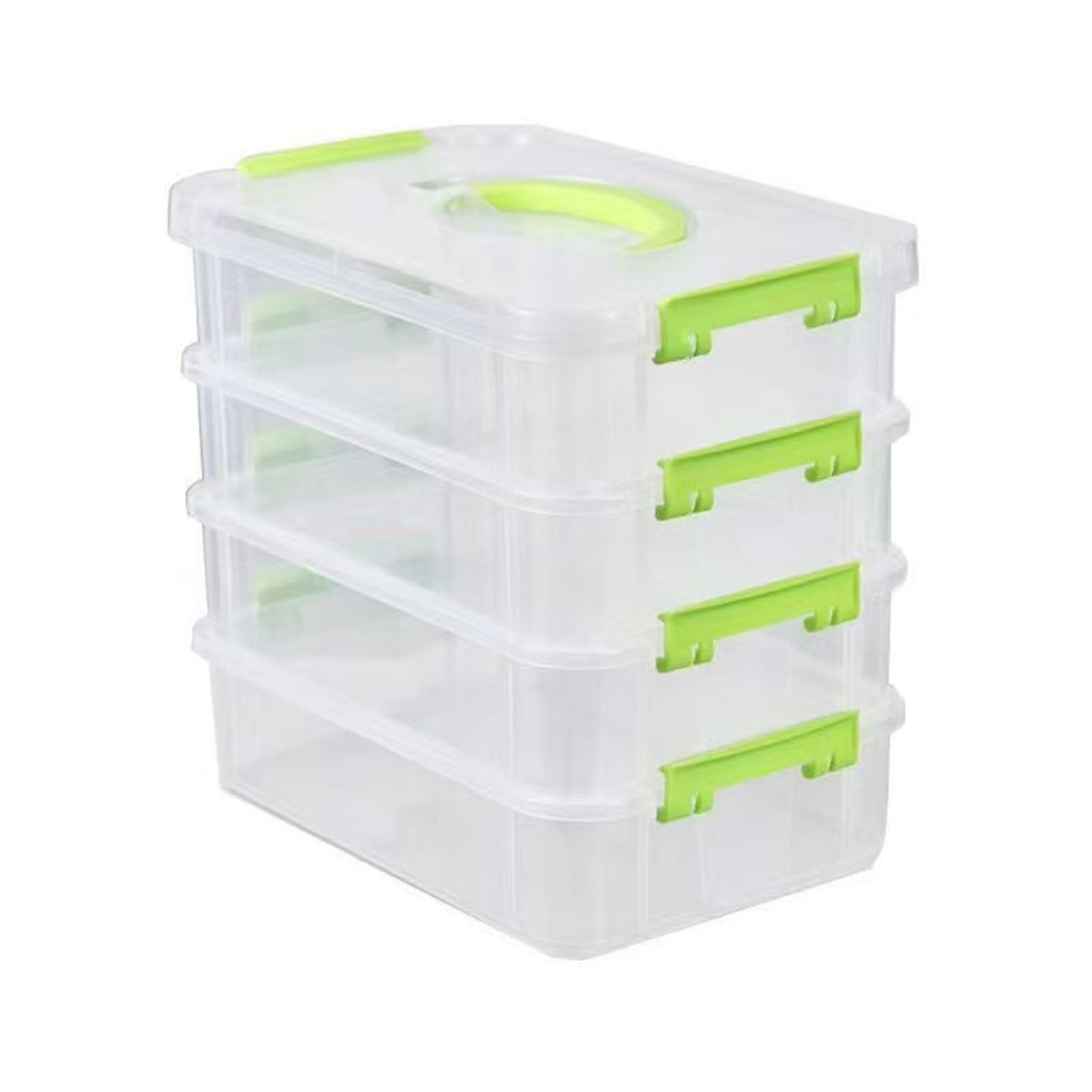 ziertyon Transparent 4-Layer Storage Container with Handle Large ...