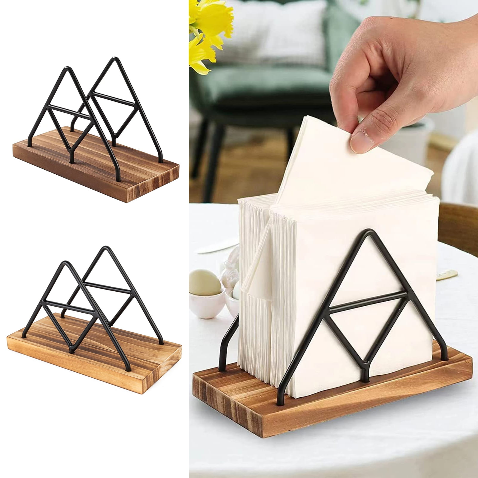 ziertyon Triangular Napkin Holder with Stable Base Compact Portable ...