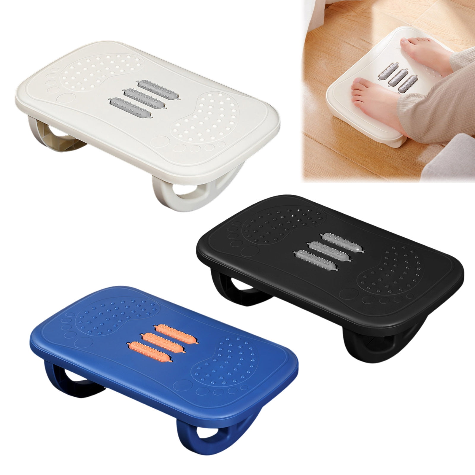 ziertyon Under-Desk Foot Rest with Massage Roller Heavy Duty Portable ...