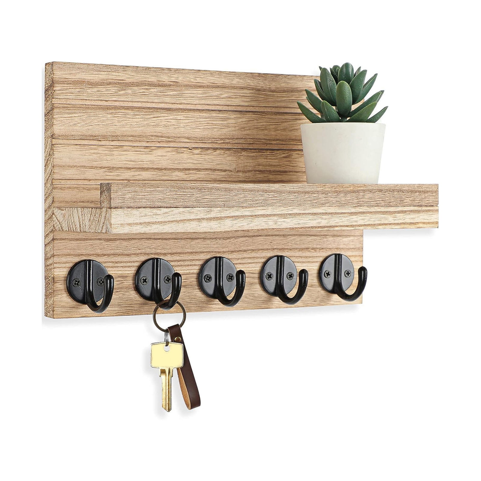 ziertyon Wall Key Holder Storage Organizer with Shelf Sturdy ...