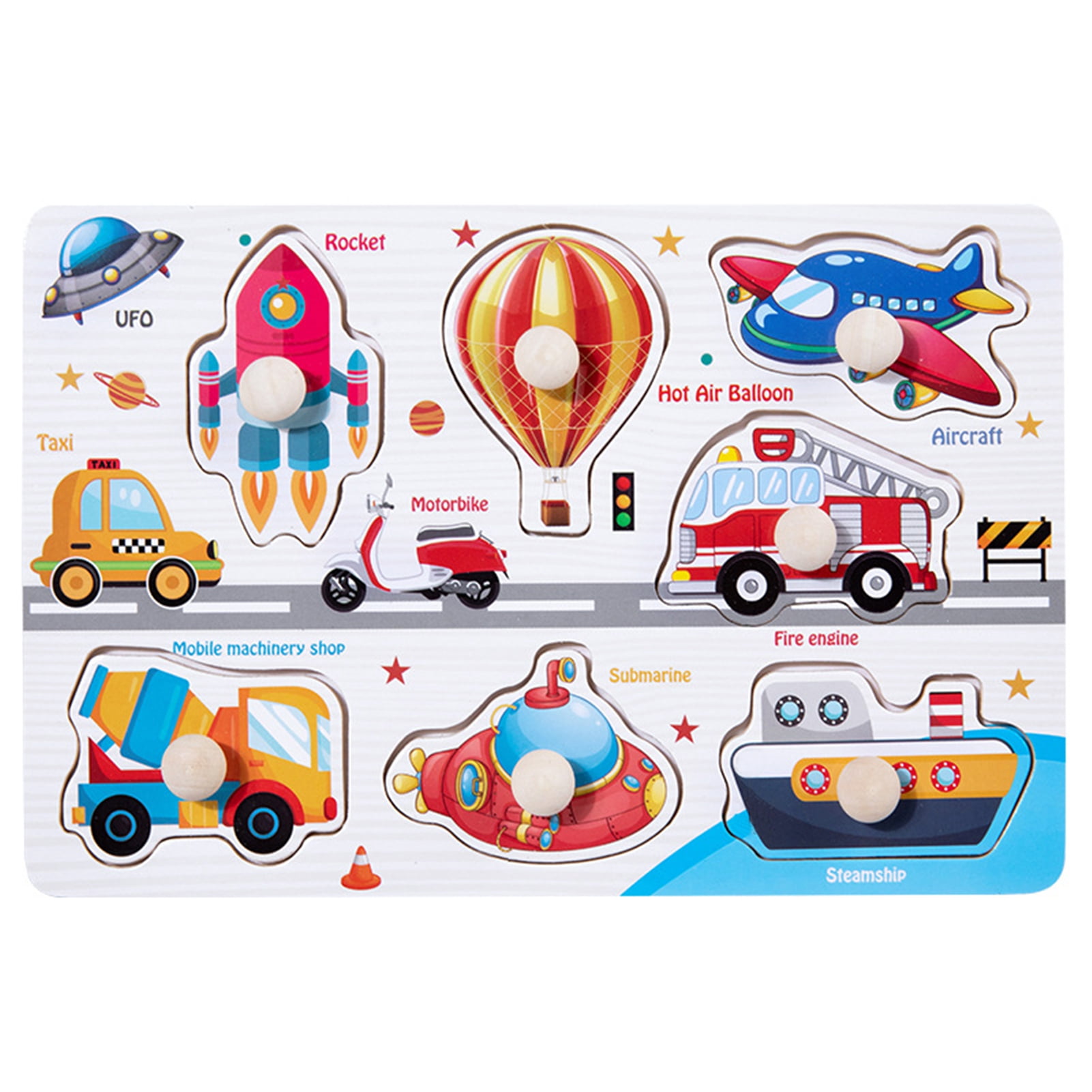 ziertyon Wooden Puzzle Boards for Early Learning Safe Toy for 2-6 Year ...