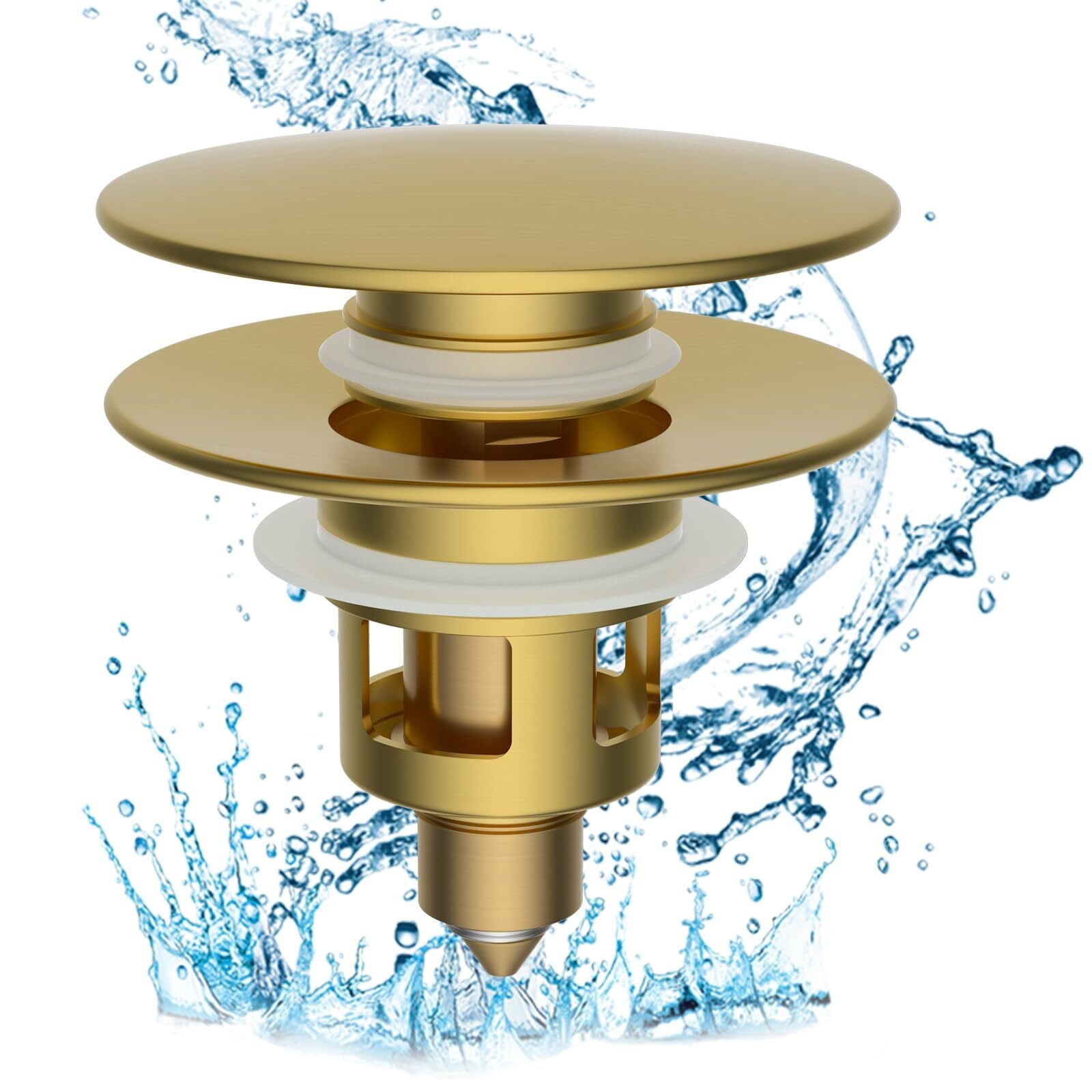 zihao 2 Pack All Metal Bathroom Sink Stopper, Universal Pop Up Drain ...