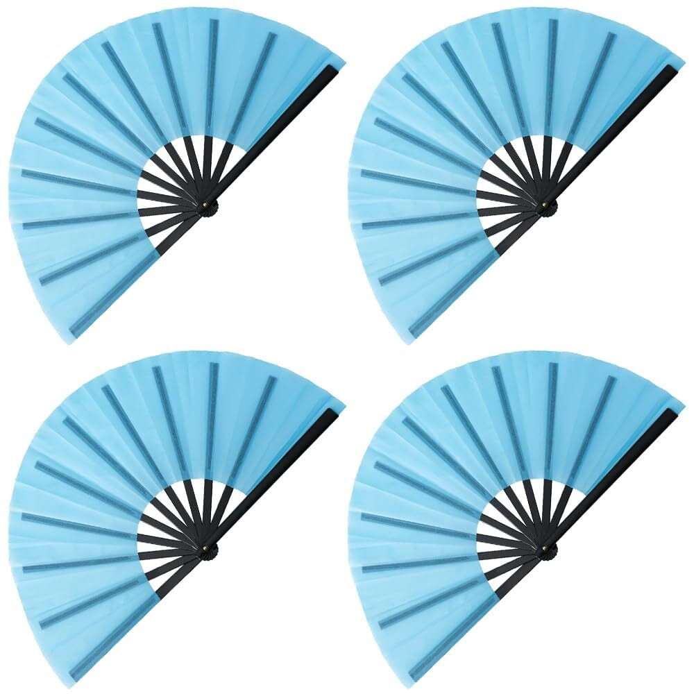 zihao 4pcs Clap Fan Fabric Large Folding Fan Chinese Tai Chi Fan Set ...