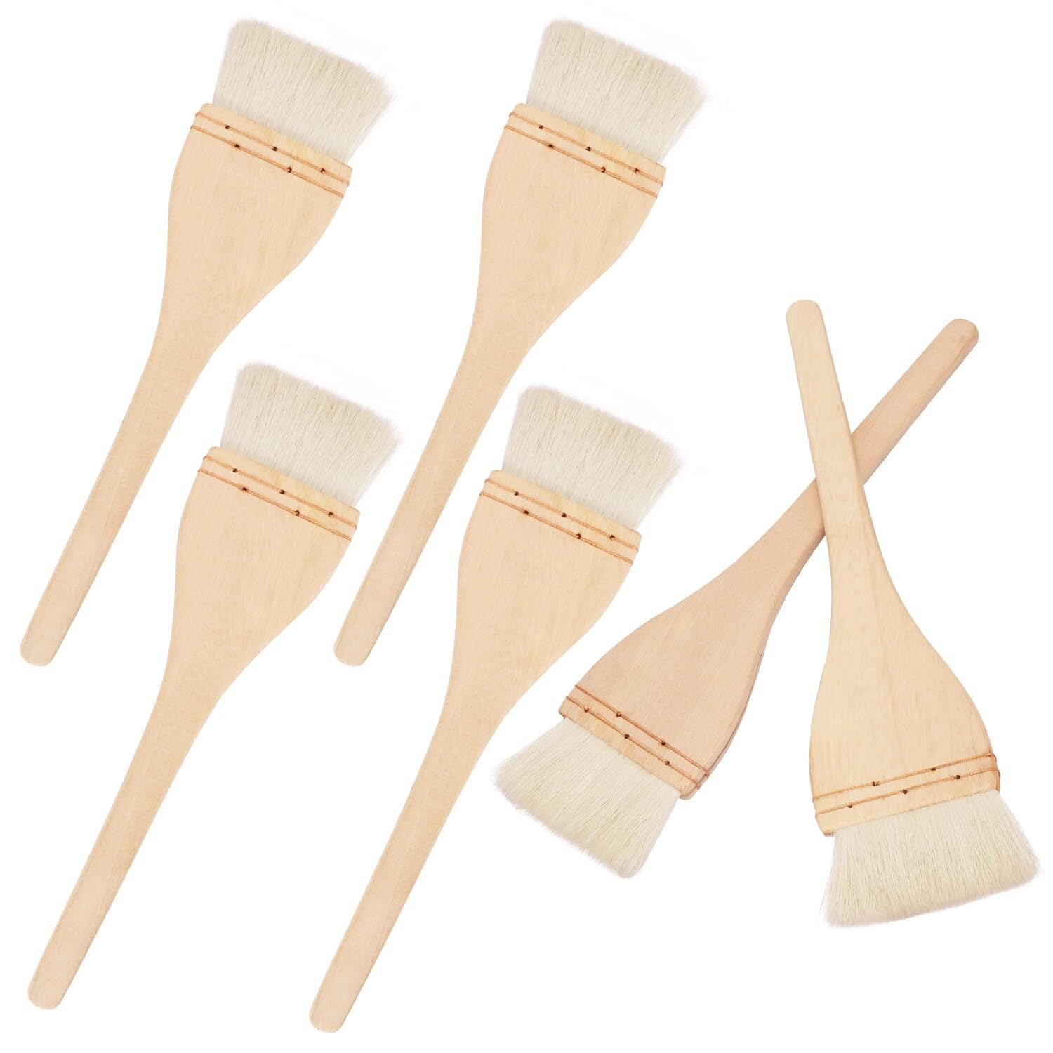 zihao Artist's Choice Hake Paint Brush Set - Pack of 6 Flat Hake Brushes (3 inch), Crafted with ...