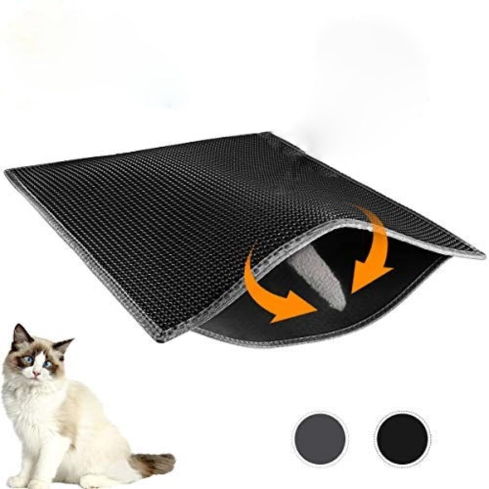 zihao Cat Litter Mat, 30" X 24" Litter Trapping Mat, Double Layer ...