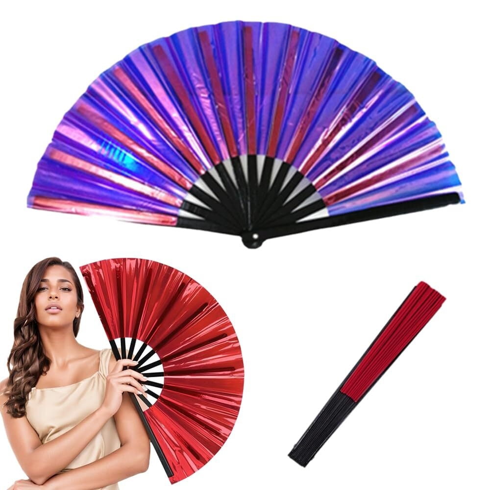 zihao Fans for Line Dancing, 2025 New Laser Colors Popping Fans, Large ...