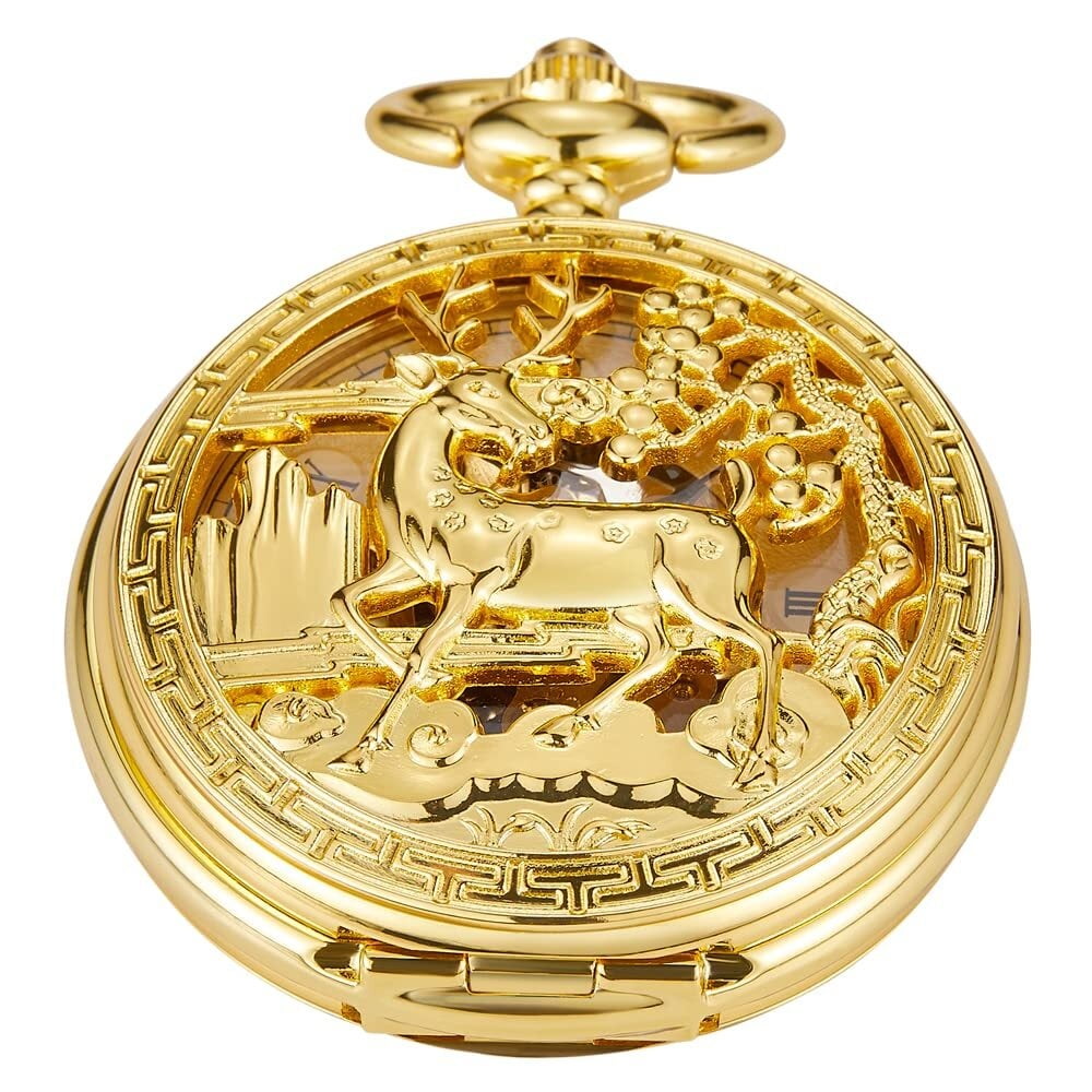 zihao Retro Smooth Coverless Mechanical Pocket Watch, Polygonal ...