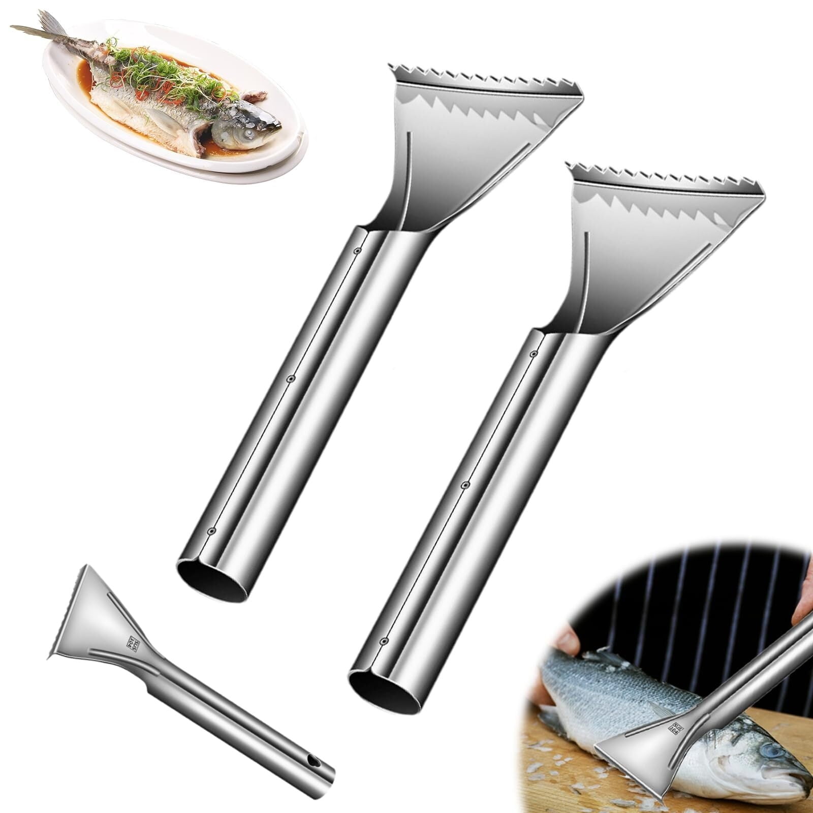 zihao Sharp Stainless Steel Fish Scaler, 2025 NEW 304 Stainless Steel ...