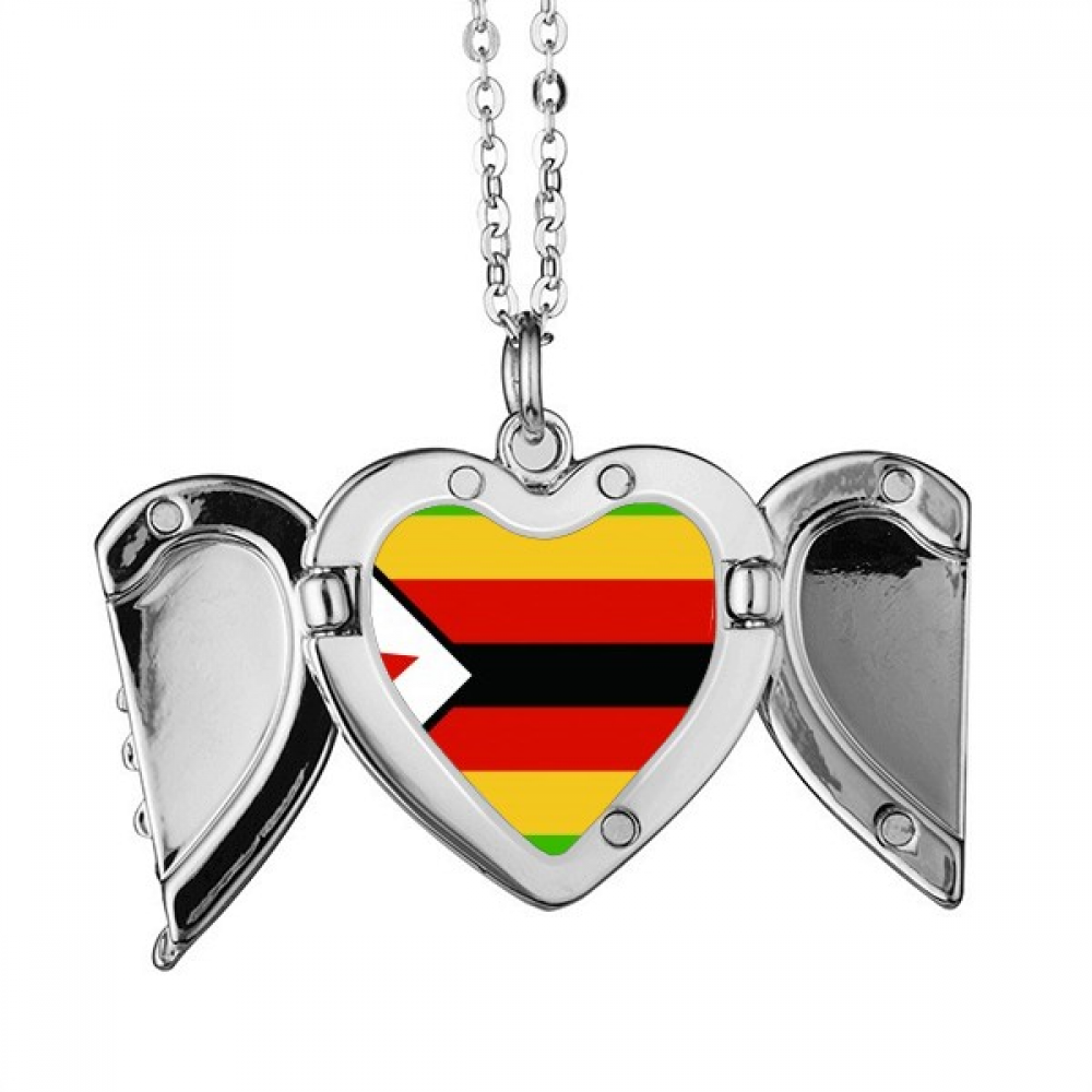 zimbabwe national flag afcountry angel wings necklpendant fashion ...